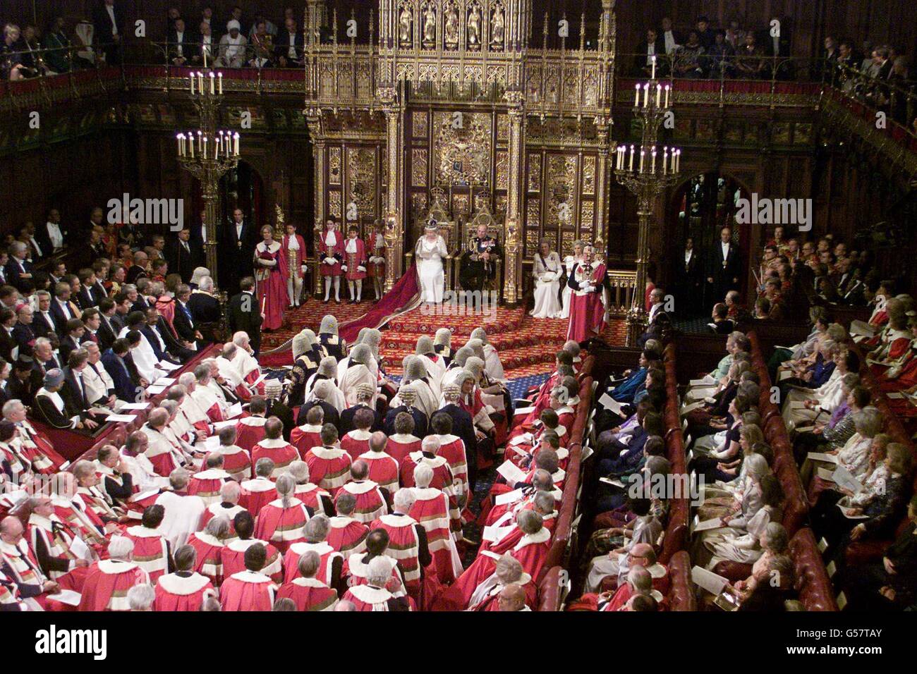 Britain's Queen Elizabeth II delivers her speech during the State ...