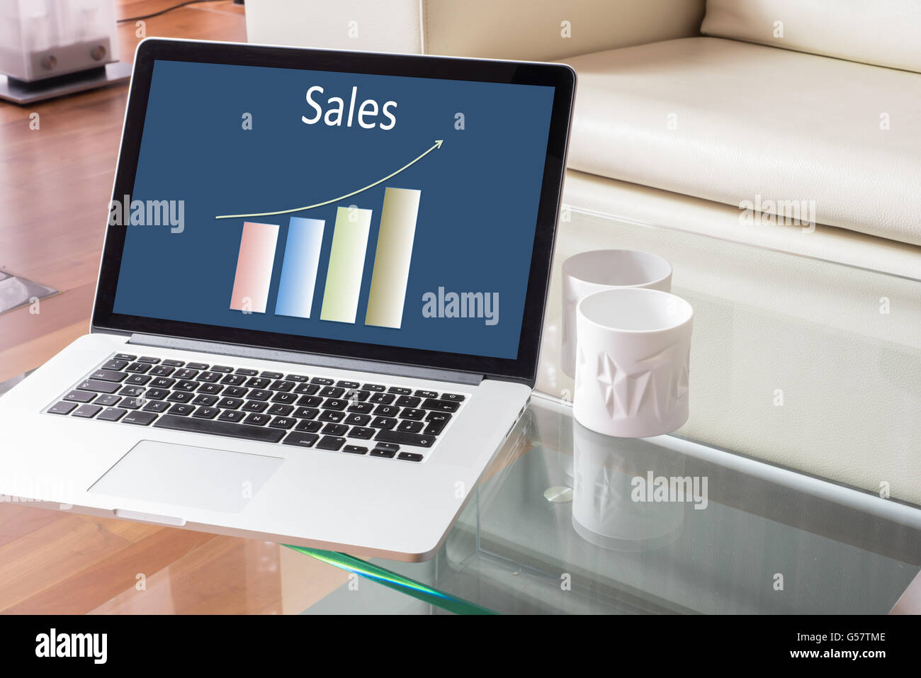 Laptop and a chart hi-res stock photography and images - Alamy