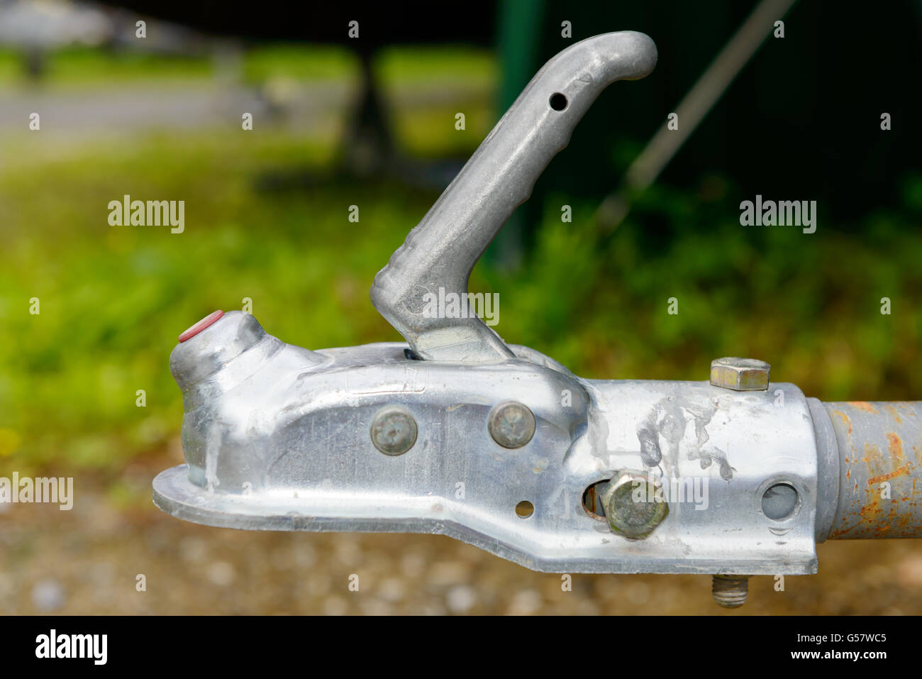 A close-up trailer hook for boats Stock Photo - Alamy