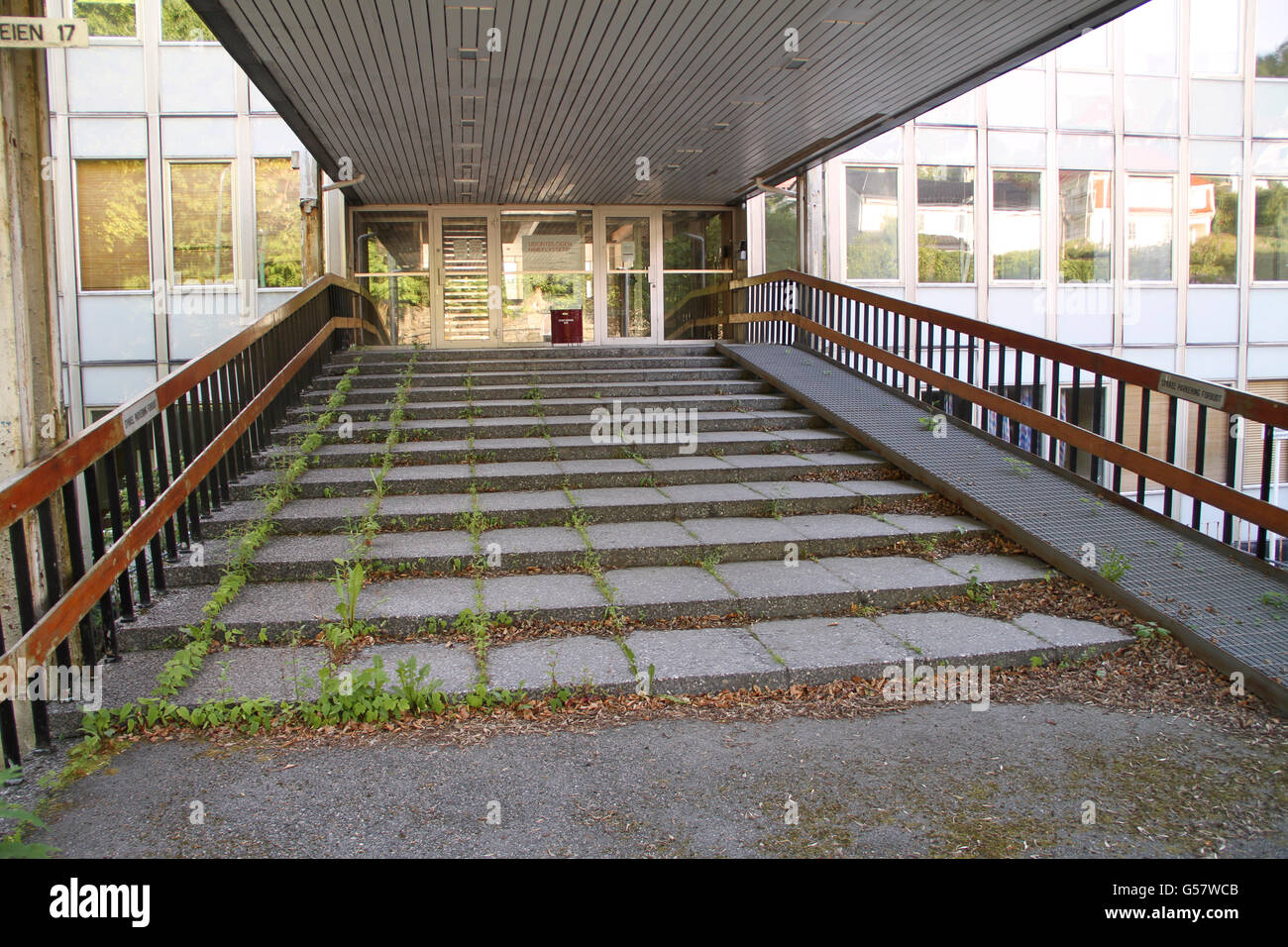 Overgrown entrance to old, abandoned building Stock Photo - Alamy