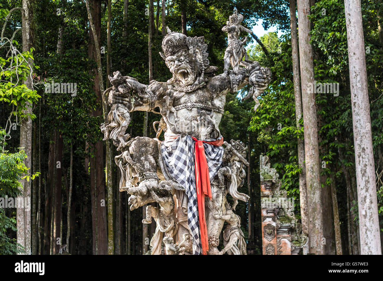 Statue in Monkey forest on Bali Stock Photo - Alamy