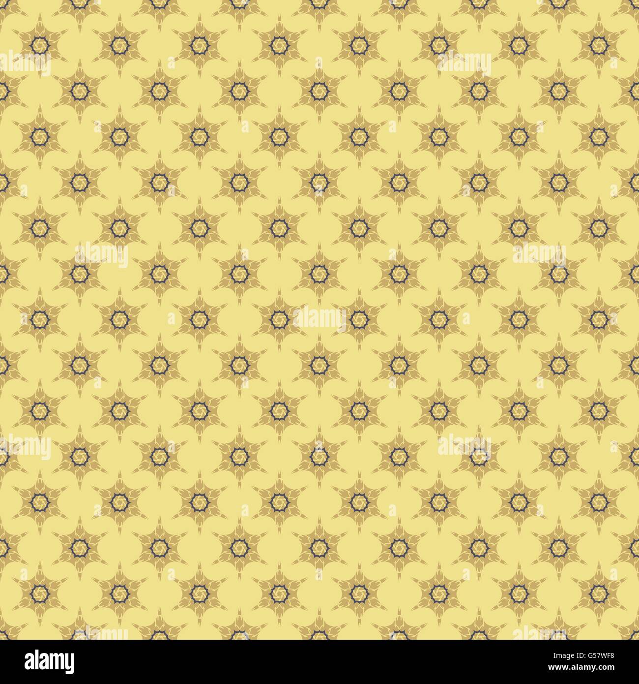 Vintage Yellow Brown Seamless Pattern Oriental Style Vector ...