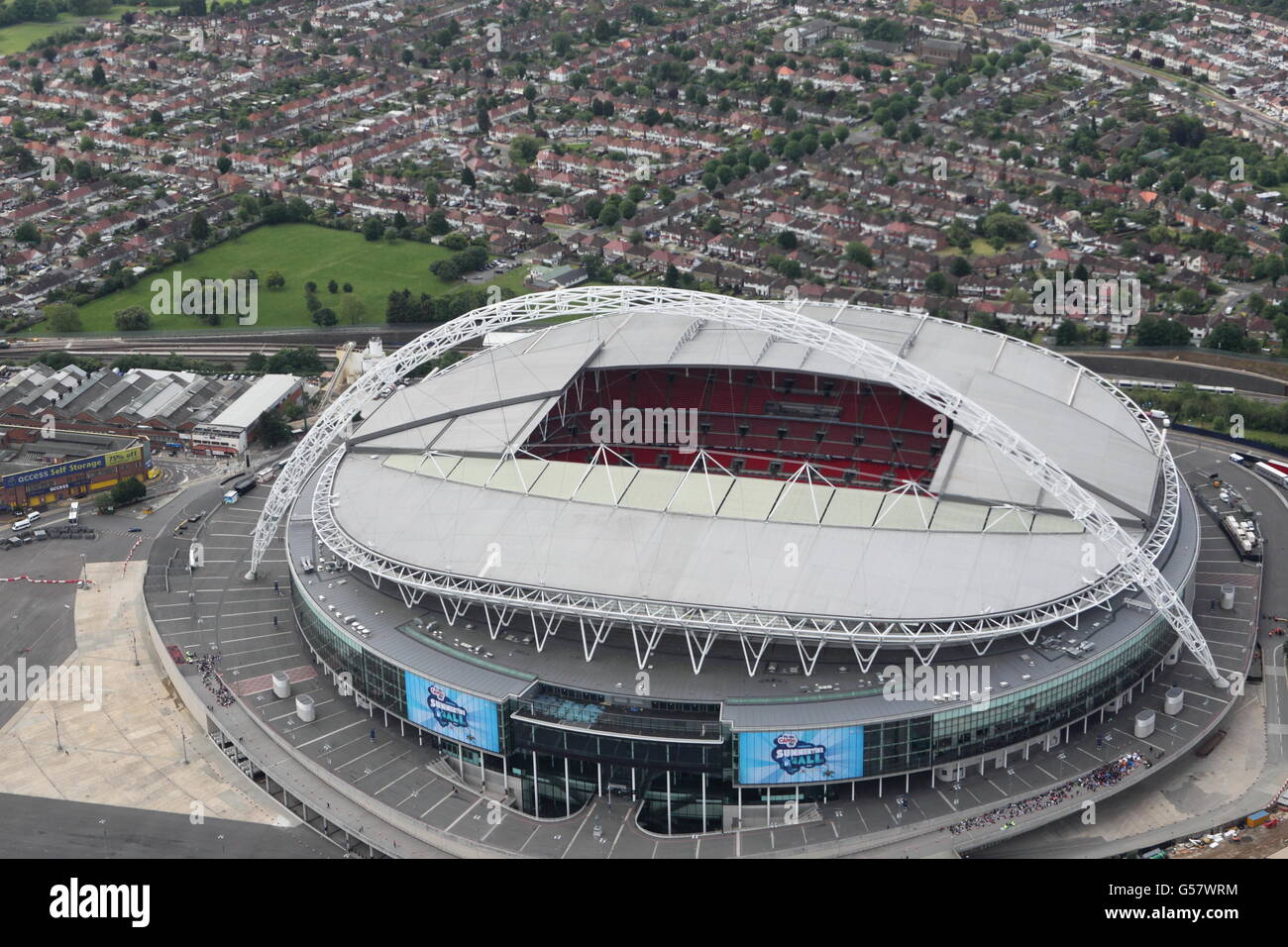 An aerial view of Wembley Stadium, London, ahead of The Capital FM ...