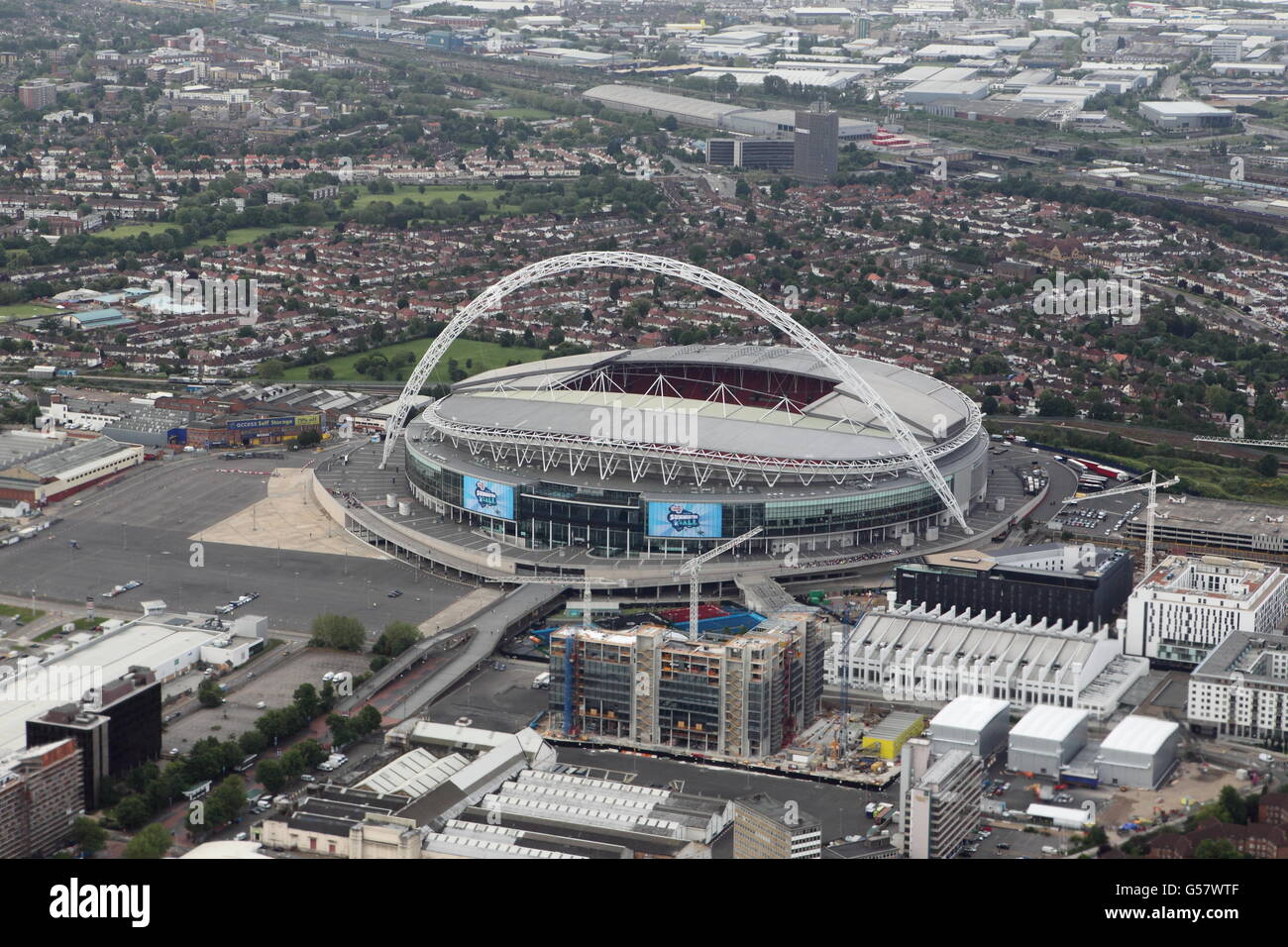 An aerial view of Wembley Stadium, London, ahead of The Capital FM ...