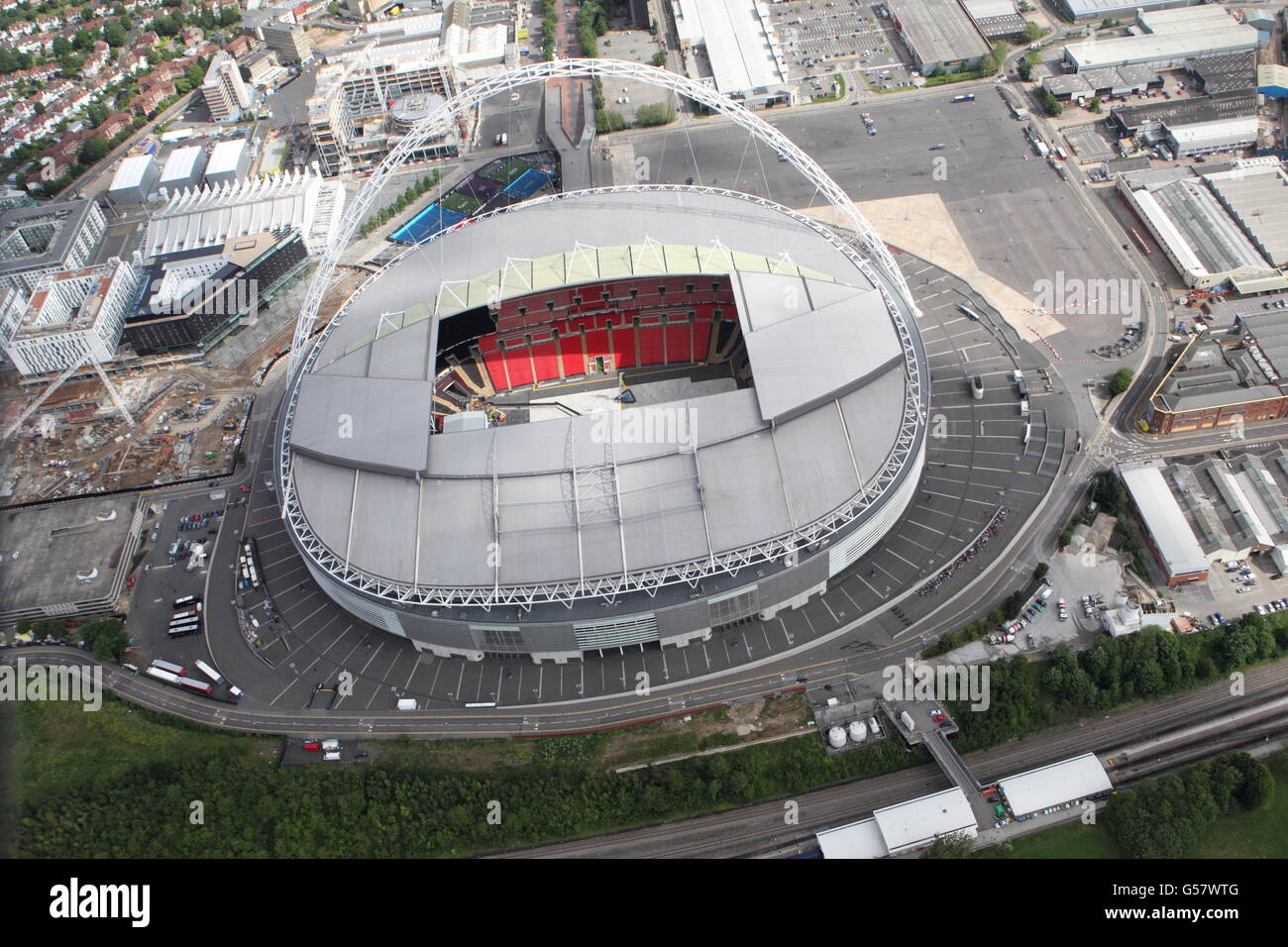 An aerial view of Wembley Stadium, London, ahead of The Capital FM ...