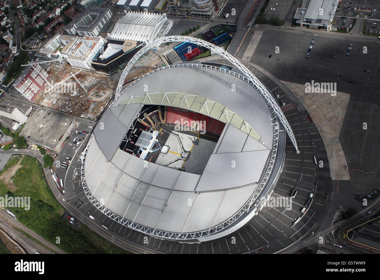 An aerial view of Wembley Stadium, London, ahead of The Capital FM ...