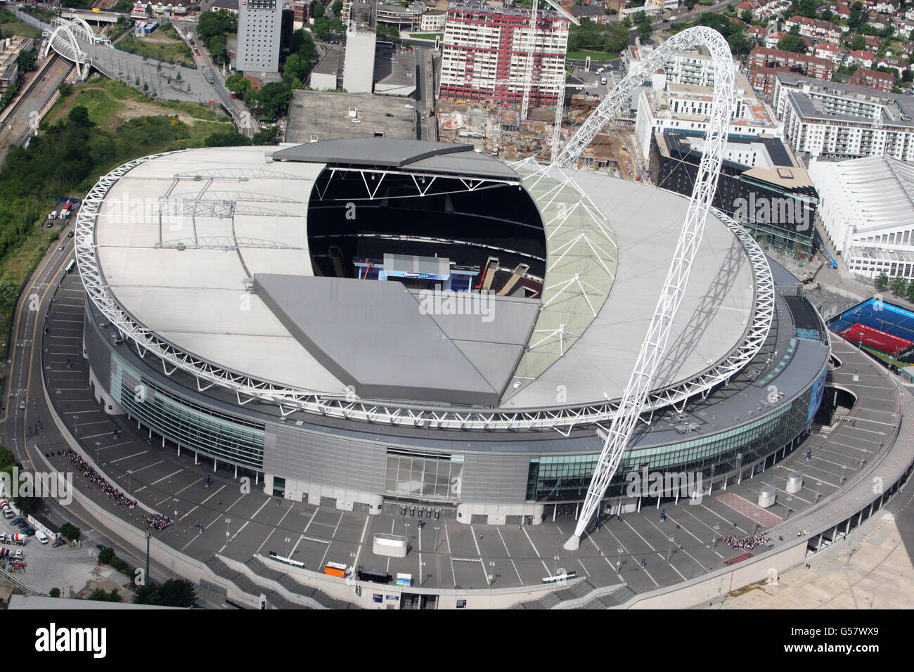 An aerial view of Wembley Stadium, London, ahead of The Capital FM ...