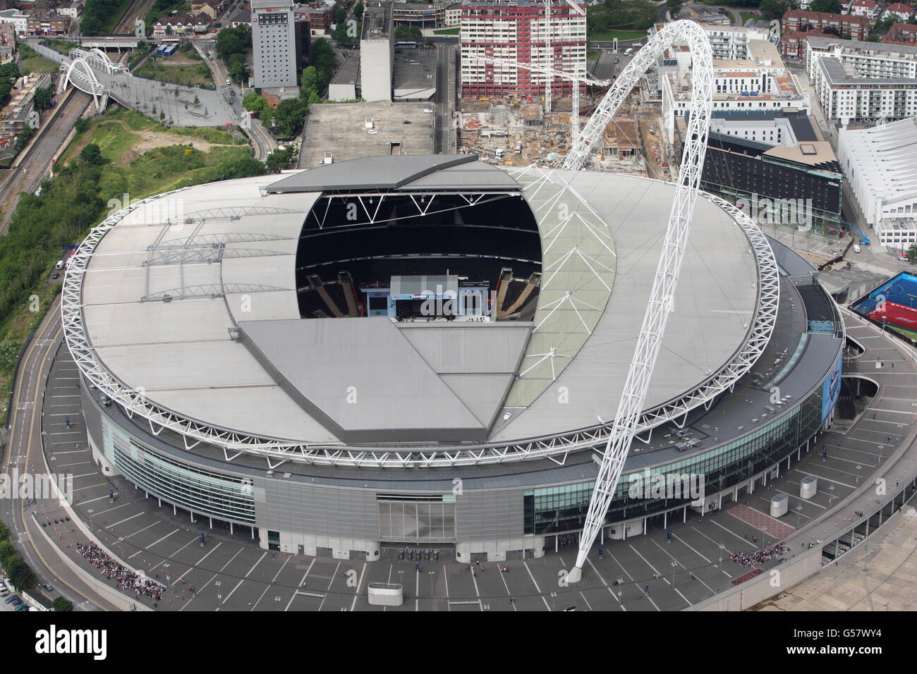 An aerial view of Wembley Stadium, London, ahead of The Capital FM ...