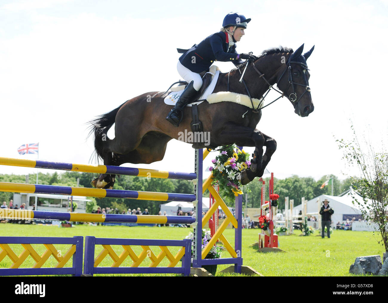 Laura Collett rides Rayef during the CIC*** showjumping event during ...