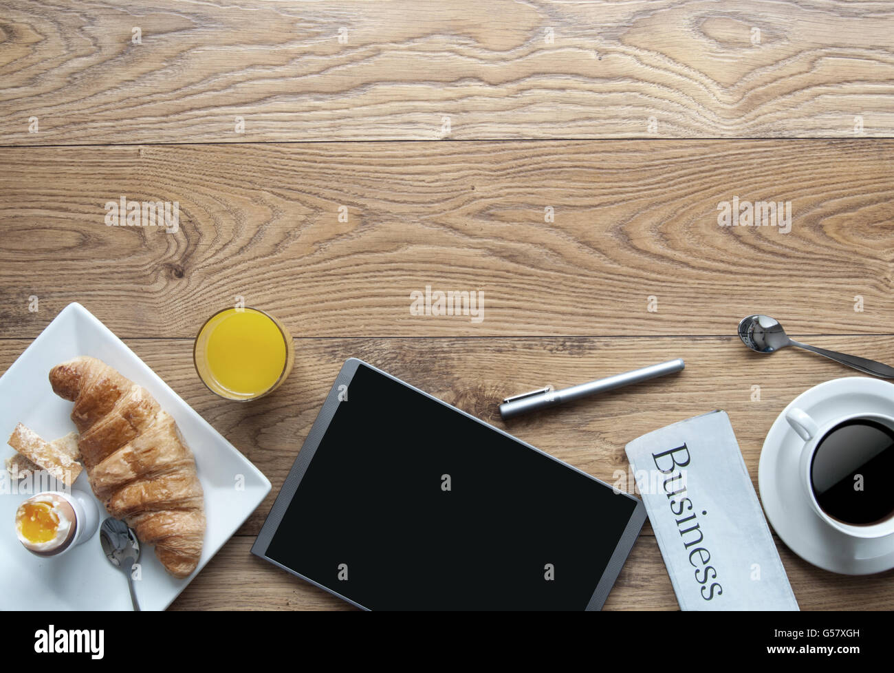 Business breakfast with space Stock Photo - Alamy