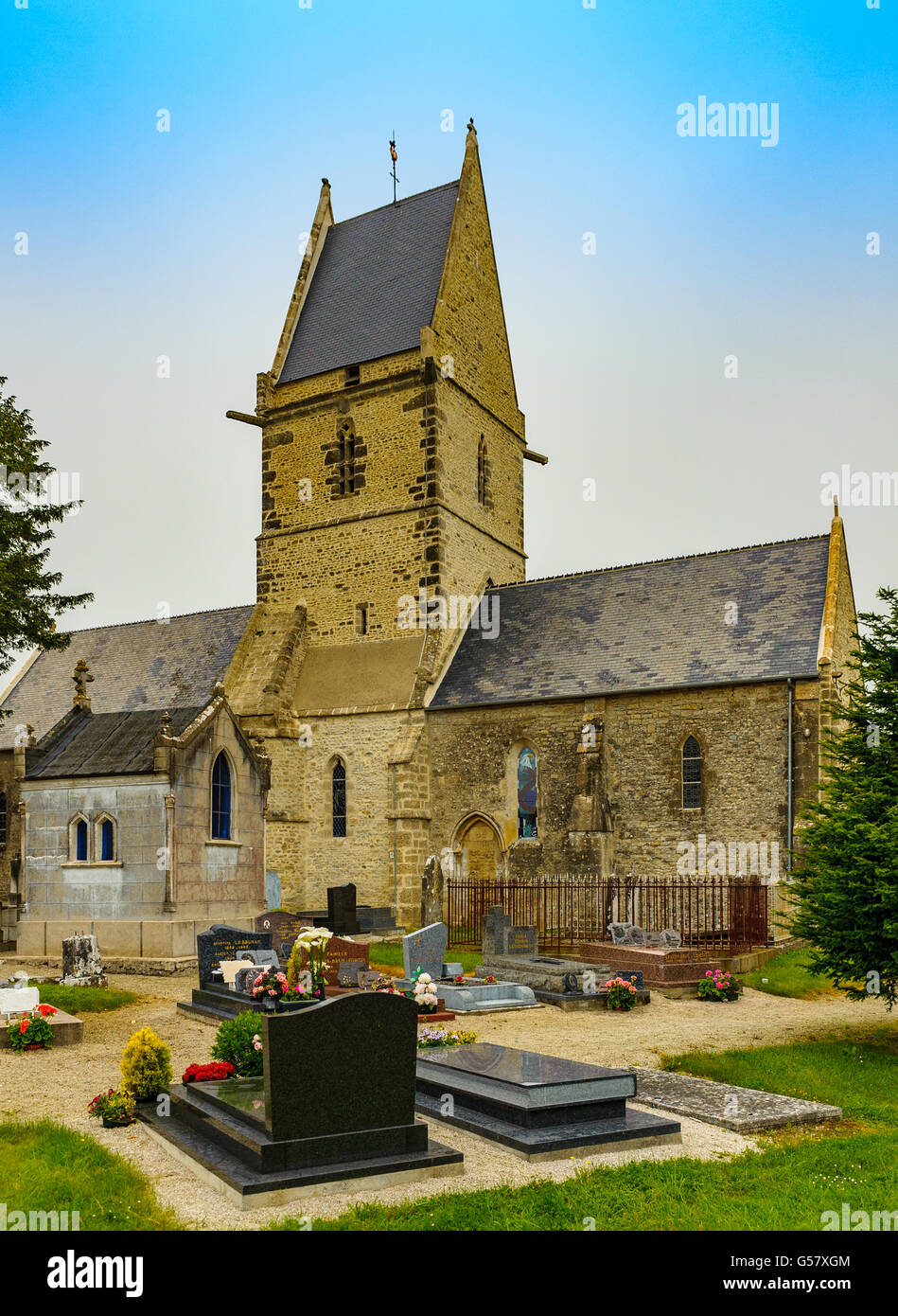 Angoville-au-Plain, Carentan, Normandy, France – The village church ...