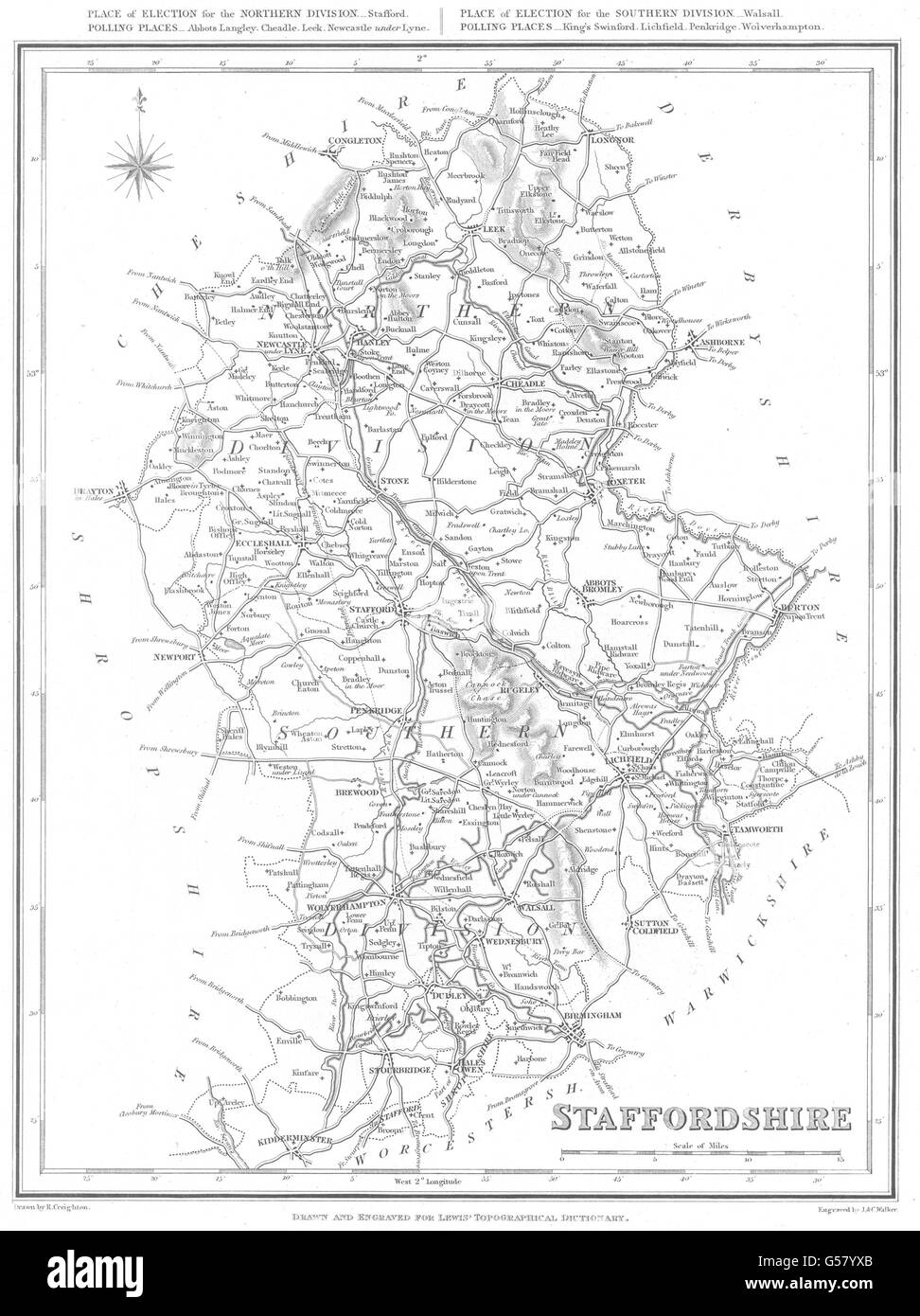 Staffordshire map Black and White Stock Photos & Images - Alamy