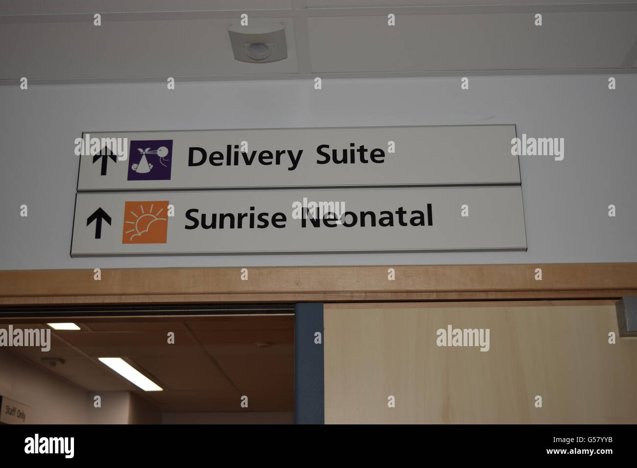Maternity Sign in the Hospital Stock Photo - Alamy