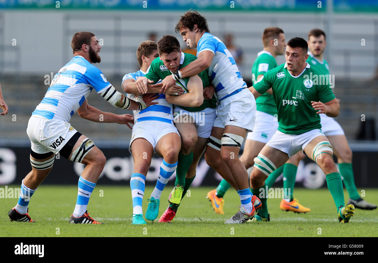 Ireland's Shane Daly finds no way through the Argentinian defence ...