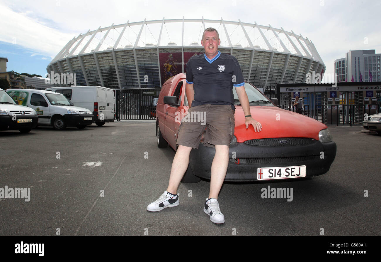 Andrew Jolly, 45, who has driven his battered red Ford Escort van from ...