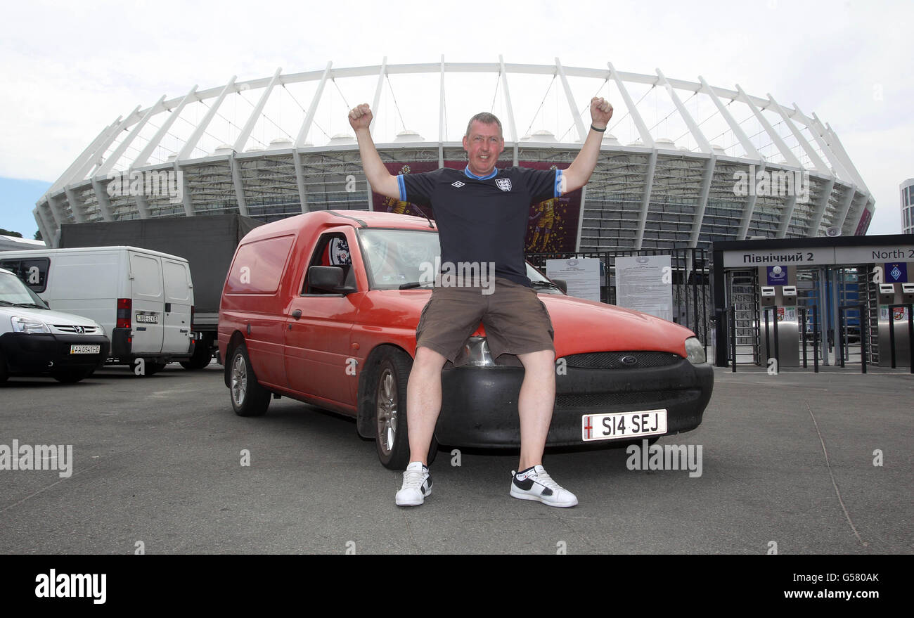 Andrew Jolly, 45, who has driven his battered red Ford Escort van from ...