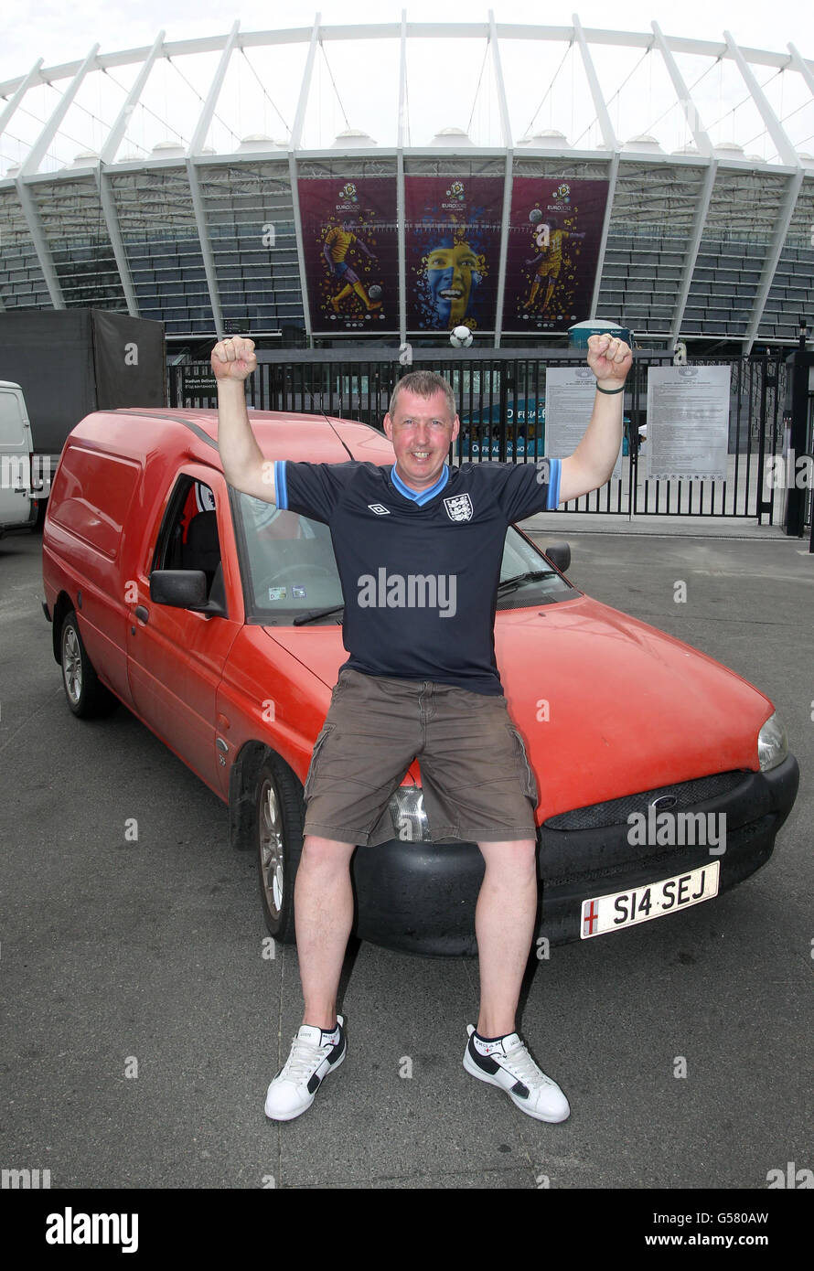 Andrew Jolly, 45, who has driven his battered red Ford Escort van from ...