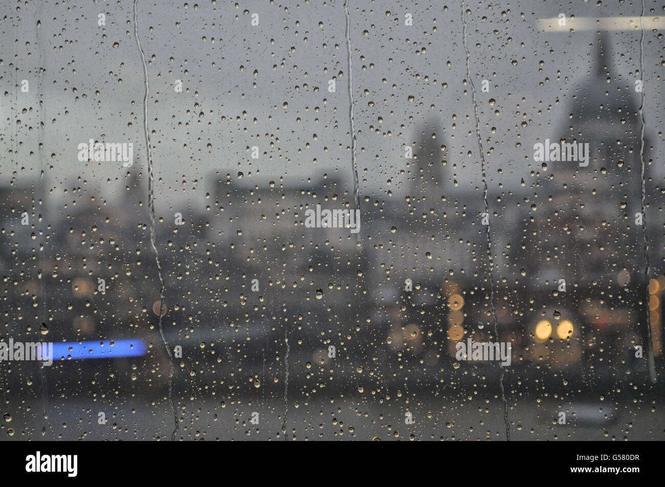 Rainy weather view from window of Tate modern museum in London Stock ...