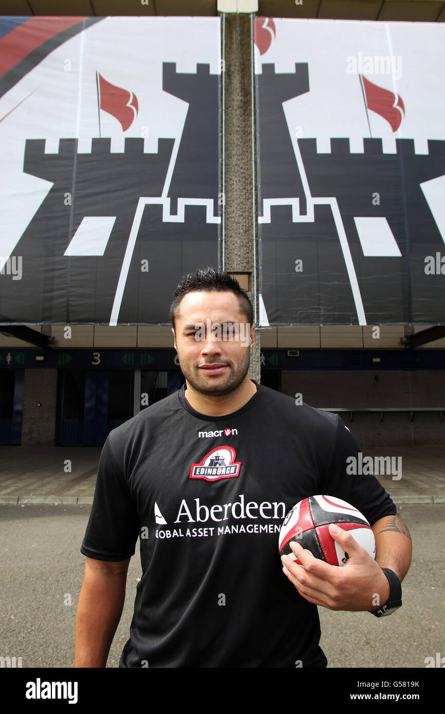 Edinburgh's Ben Atiga during the photocall at Murrayfield Stadium ...