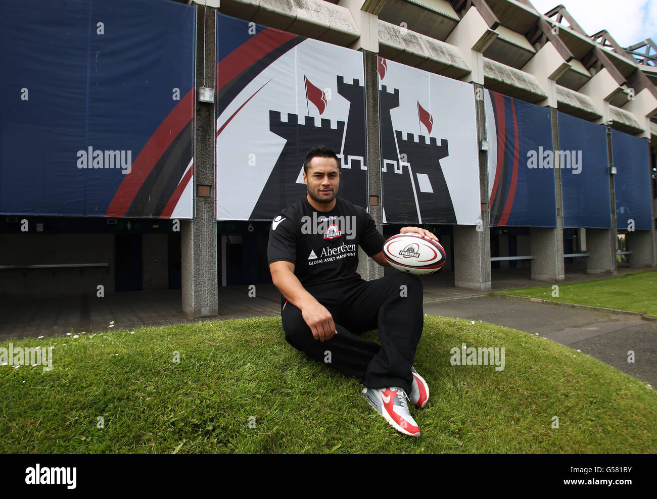 Edinburgh's Ben Atiga during the photocall at Murrayfield Stadium ...