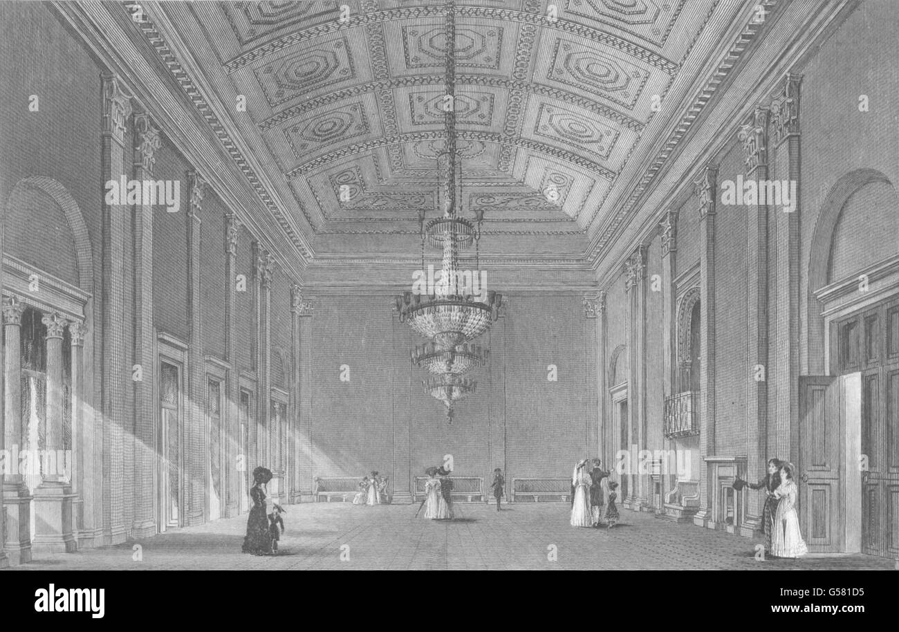 LIVERPOOL: Interior Ball- Room. Town Hall. Pyne. (Winkles), antique ...