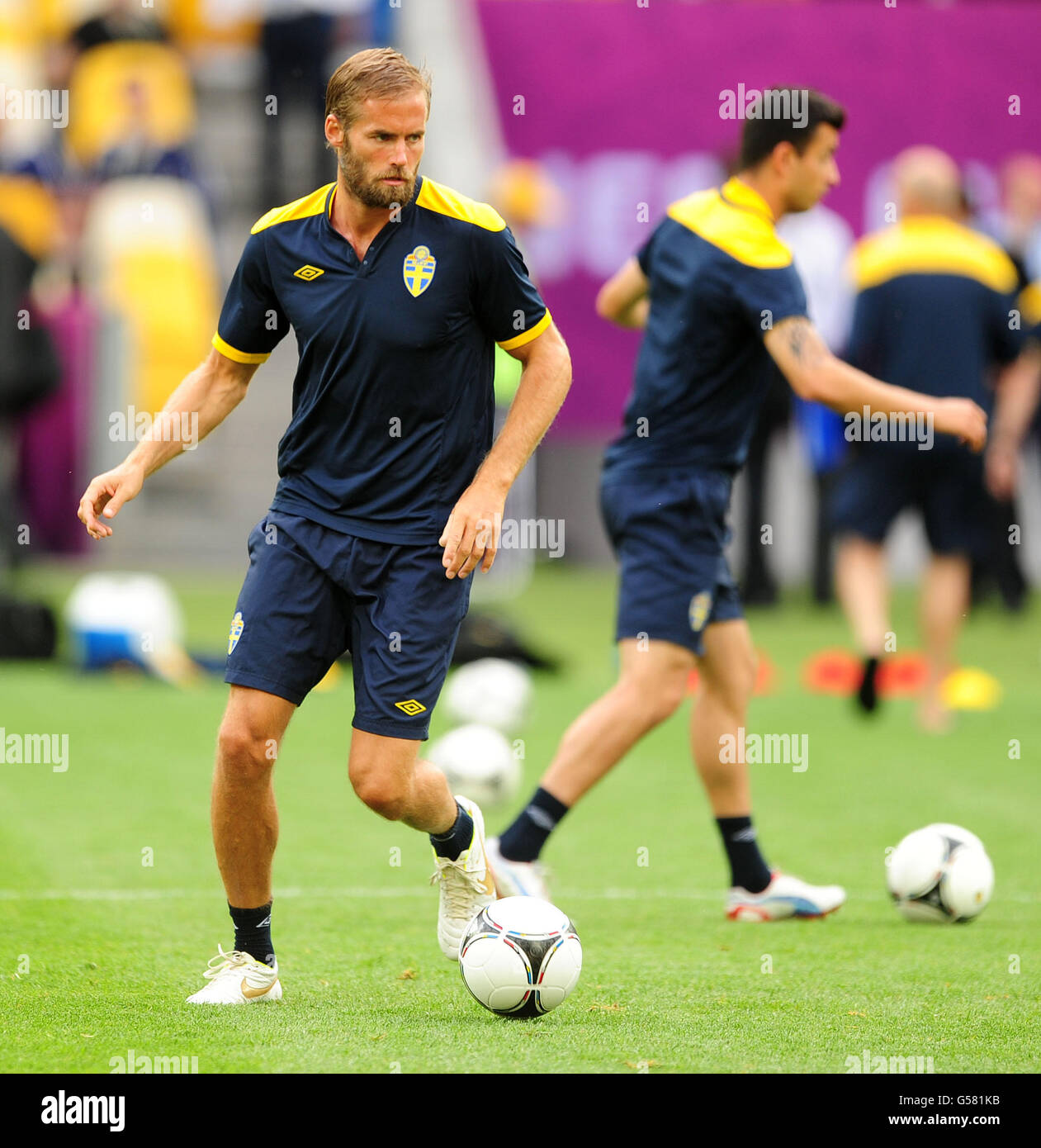 Soccer uefa euro 2012 group d sweden training olympic stadium hi-res ...