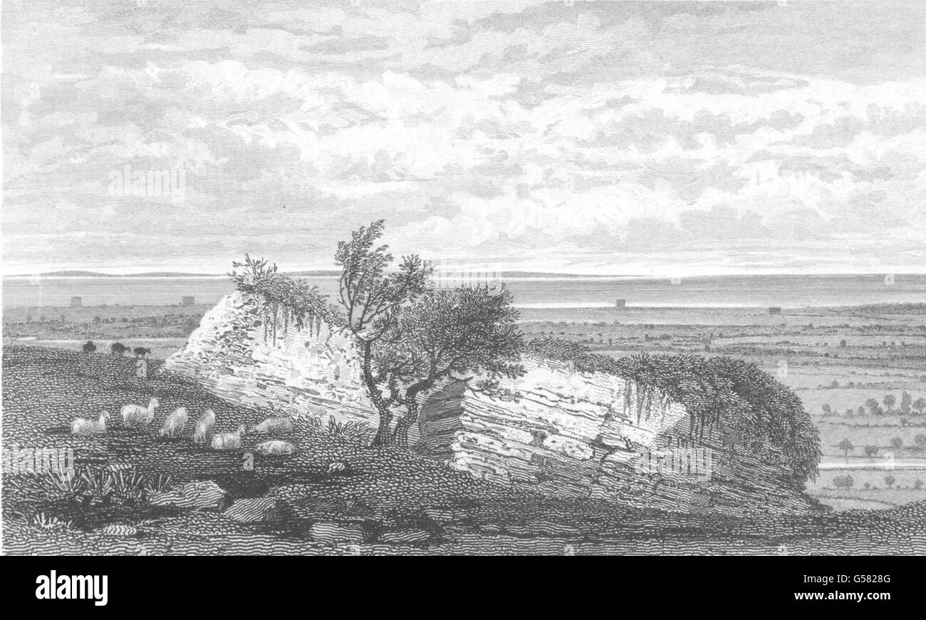 KENT: Studfall Castle. The Remains of a Roman Station. Allen, old print ...
