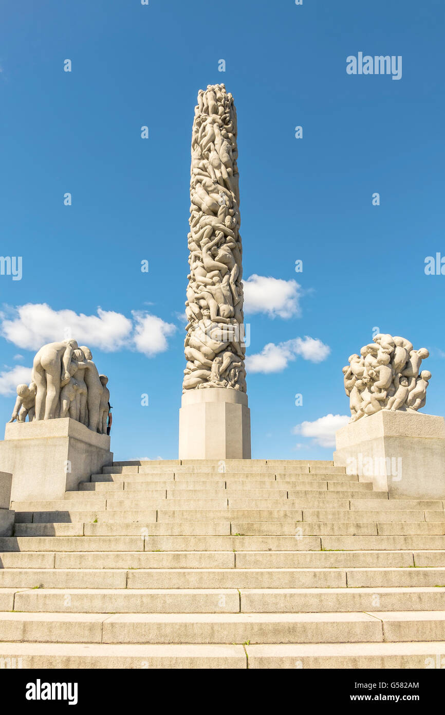 The Monolith At The Gustav Vigeland Sculpture Park Oslo Norway Stock ...