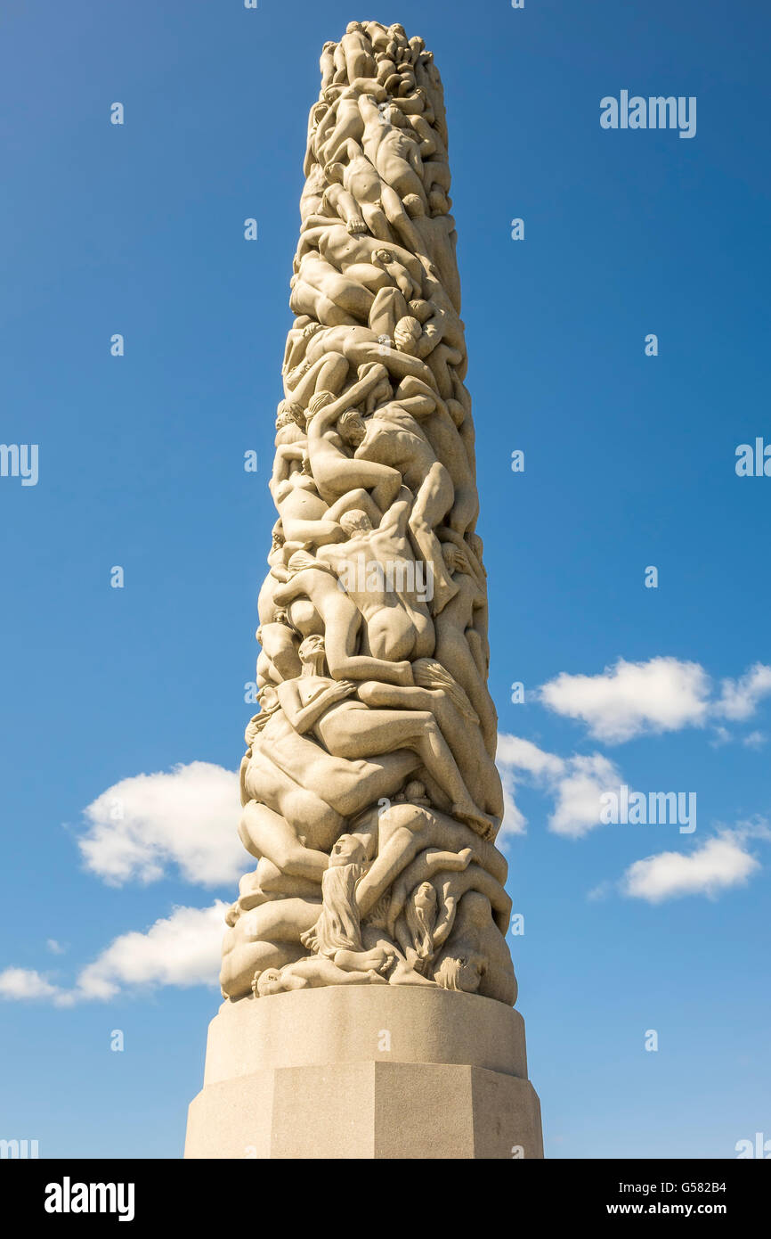 The Monolith At The Gustav Vigeland Sculpture Park Oslo Norway Stock ...