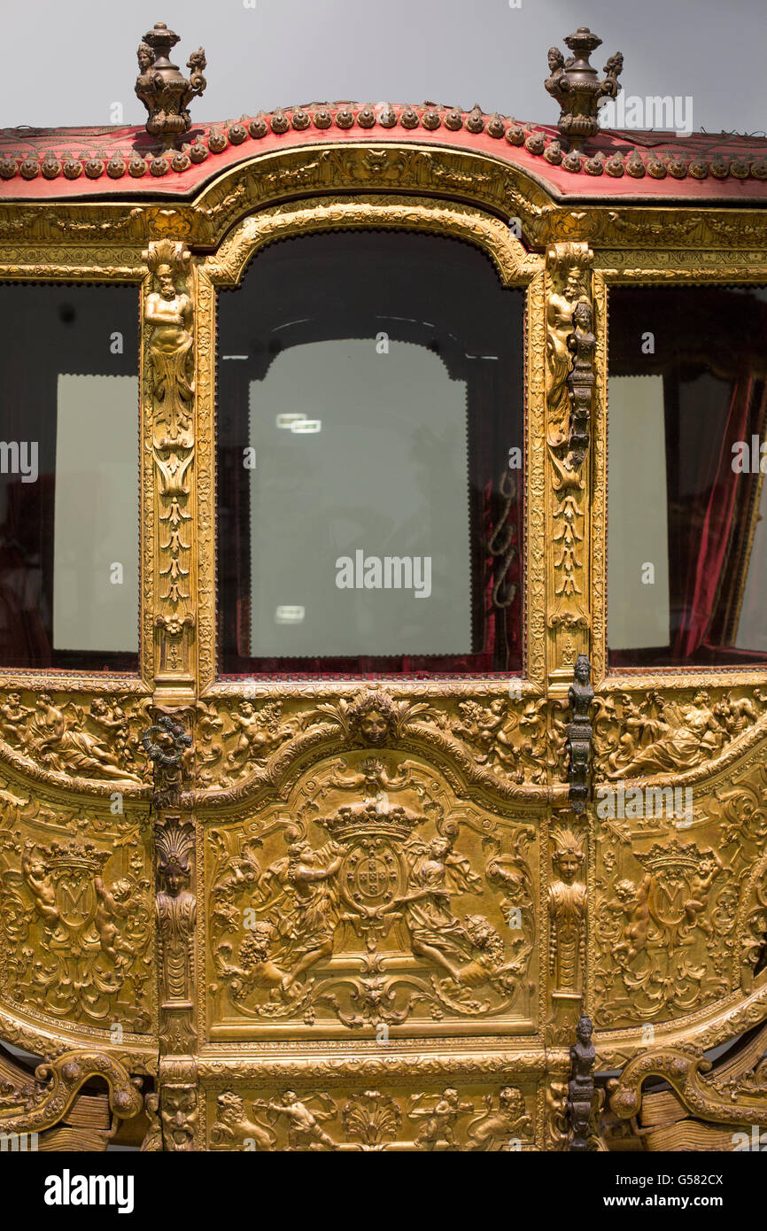 Carriages in the National Coach Museum in Lisbon, Portugal, Europe, EU ...