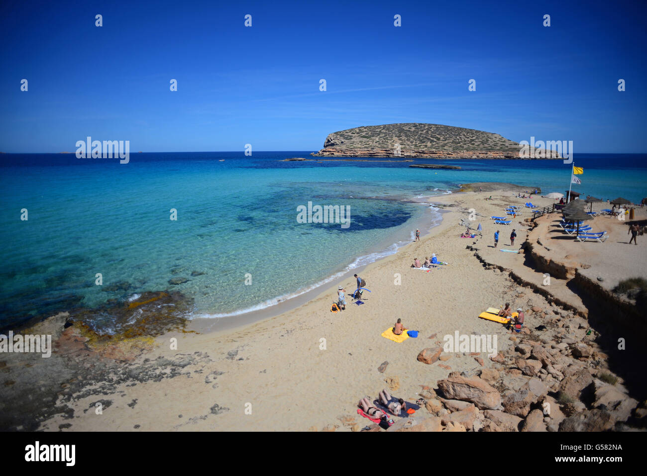 Cala Conta beach (Platges de Comte and Cala Compte) in Ibiza, Balearic ...