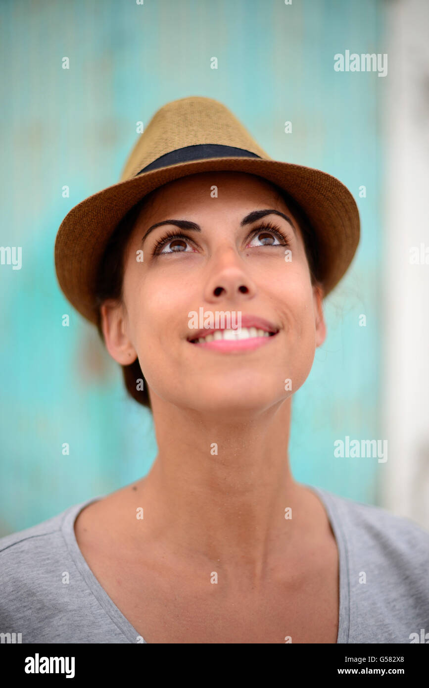 Attractive young woman in Ibiza, Balearic Islands, Spain Stock Photo ...