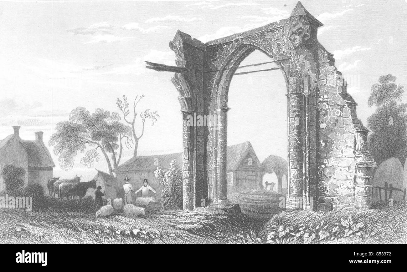 Remains of priory Black and White Stock Photos & Images - Alamy