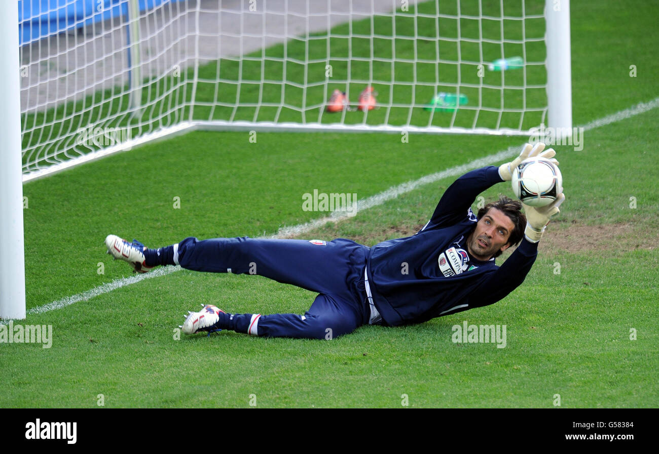Italy's Gianluigi Buffon during a training session at the Cracovia ...