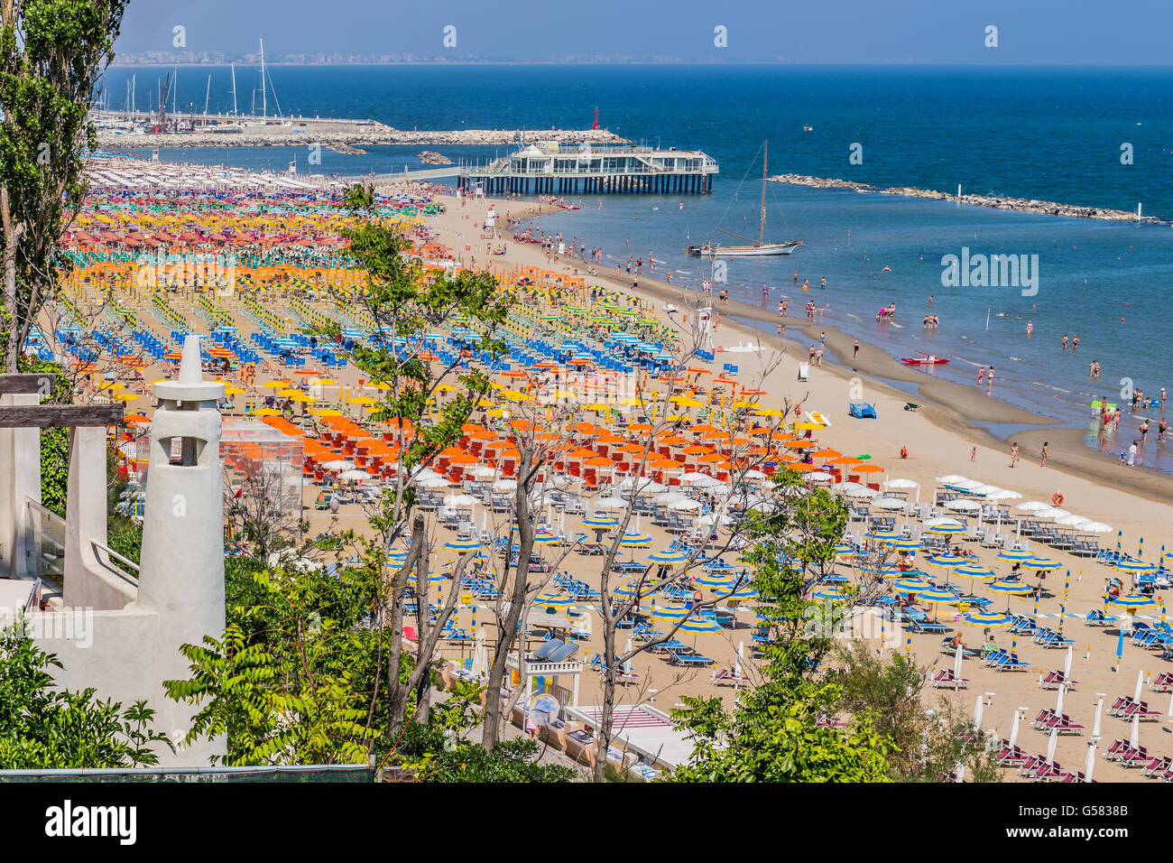 spectacular and colorful view of the beaches of the Marche region in ...