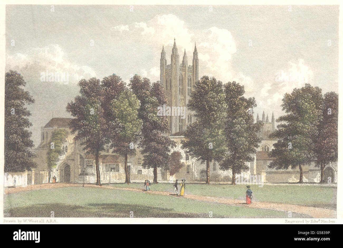 KENT: Green Court. Canterbury: Hand coloured. (Finden/Westall), print ...