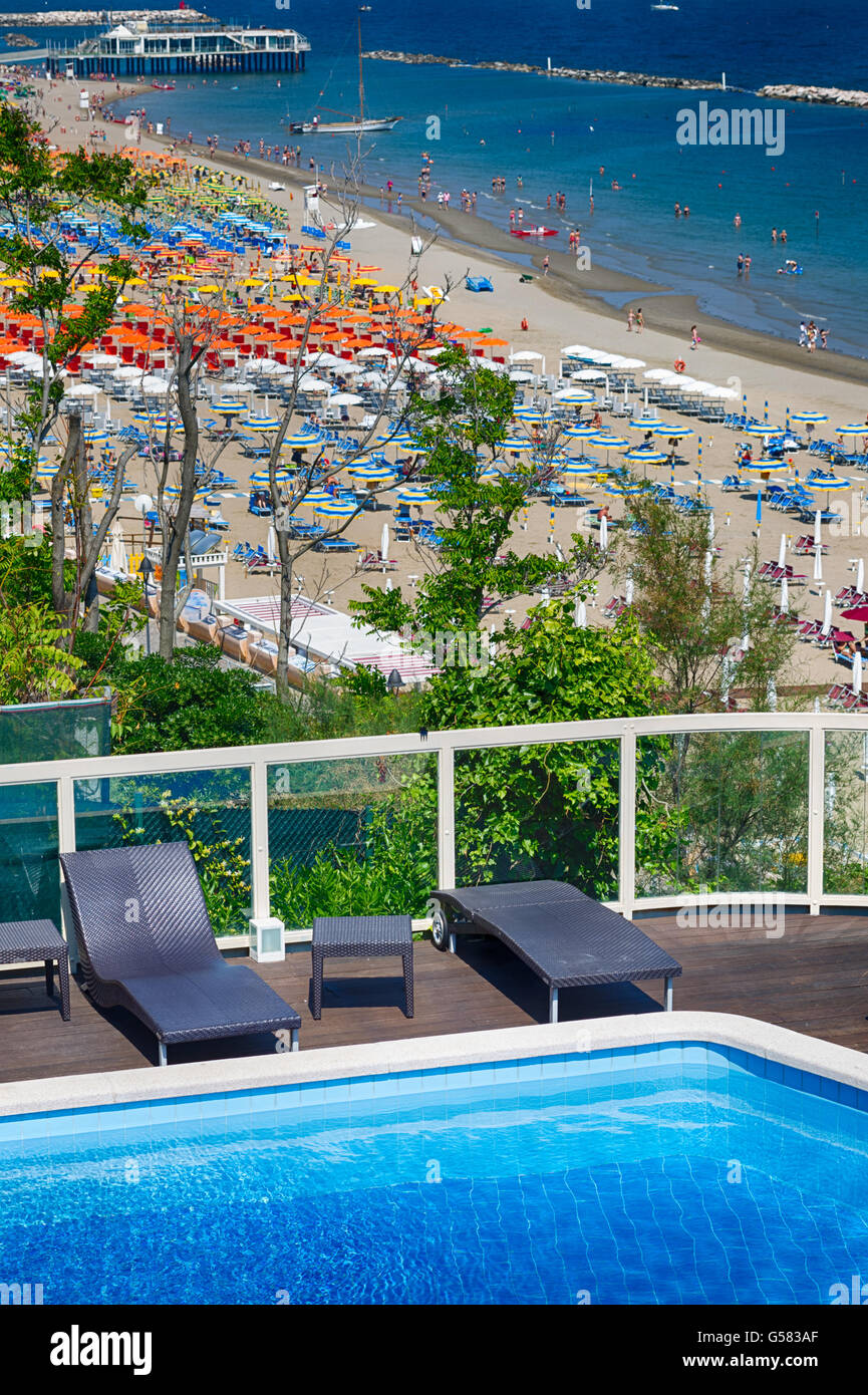 spectacular and colorful view of the beaches of the Marche region in ...