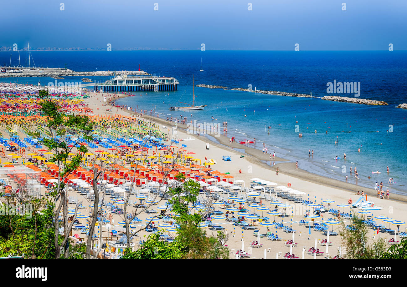 spectacular and colorful view of the beaches of the Marche region in ...