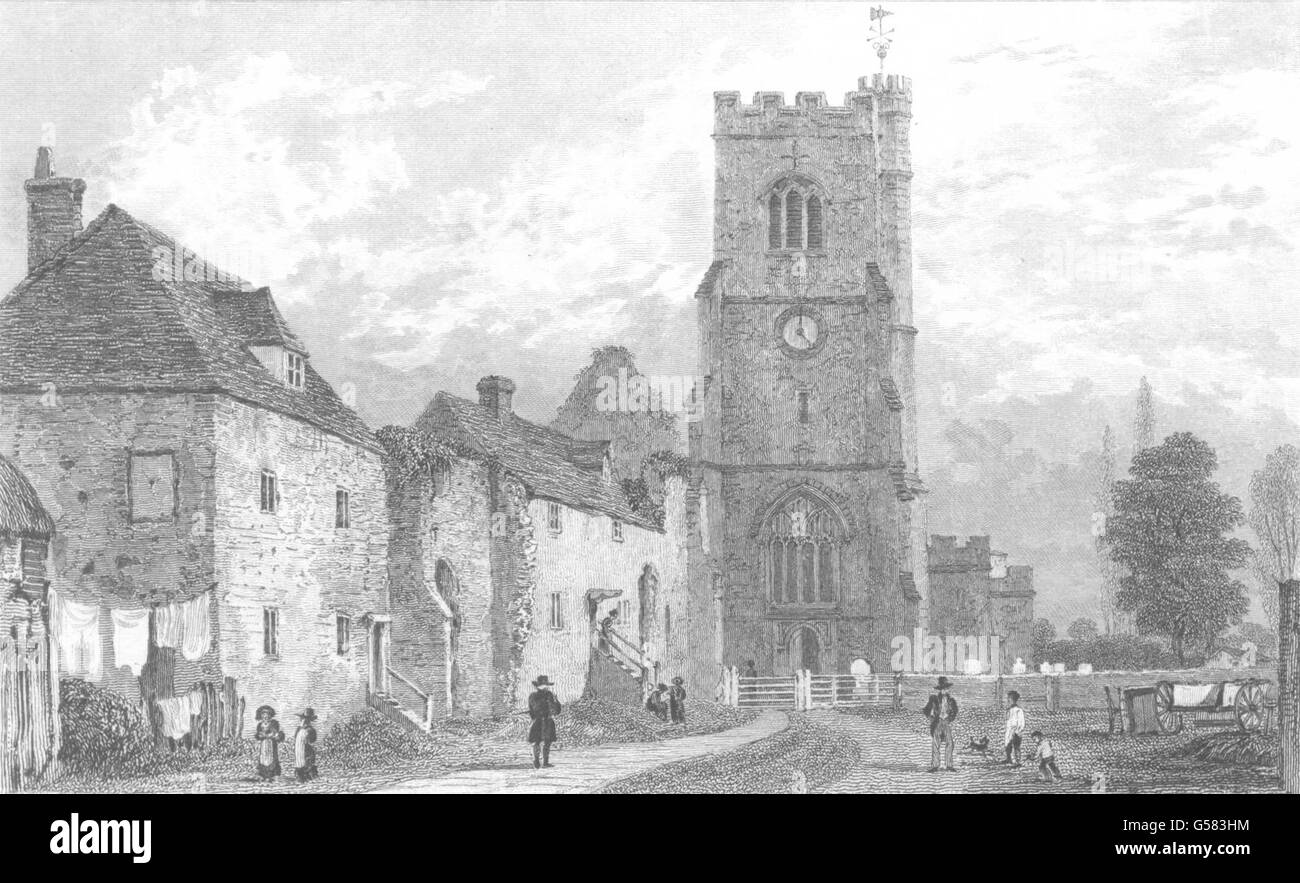 KENT: Charing Church and the Remains of the Archbishop's Palace. Allen ...