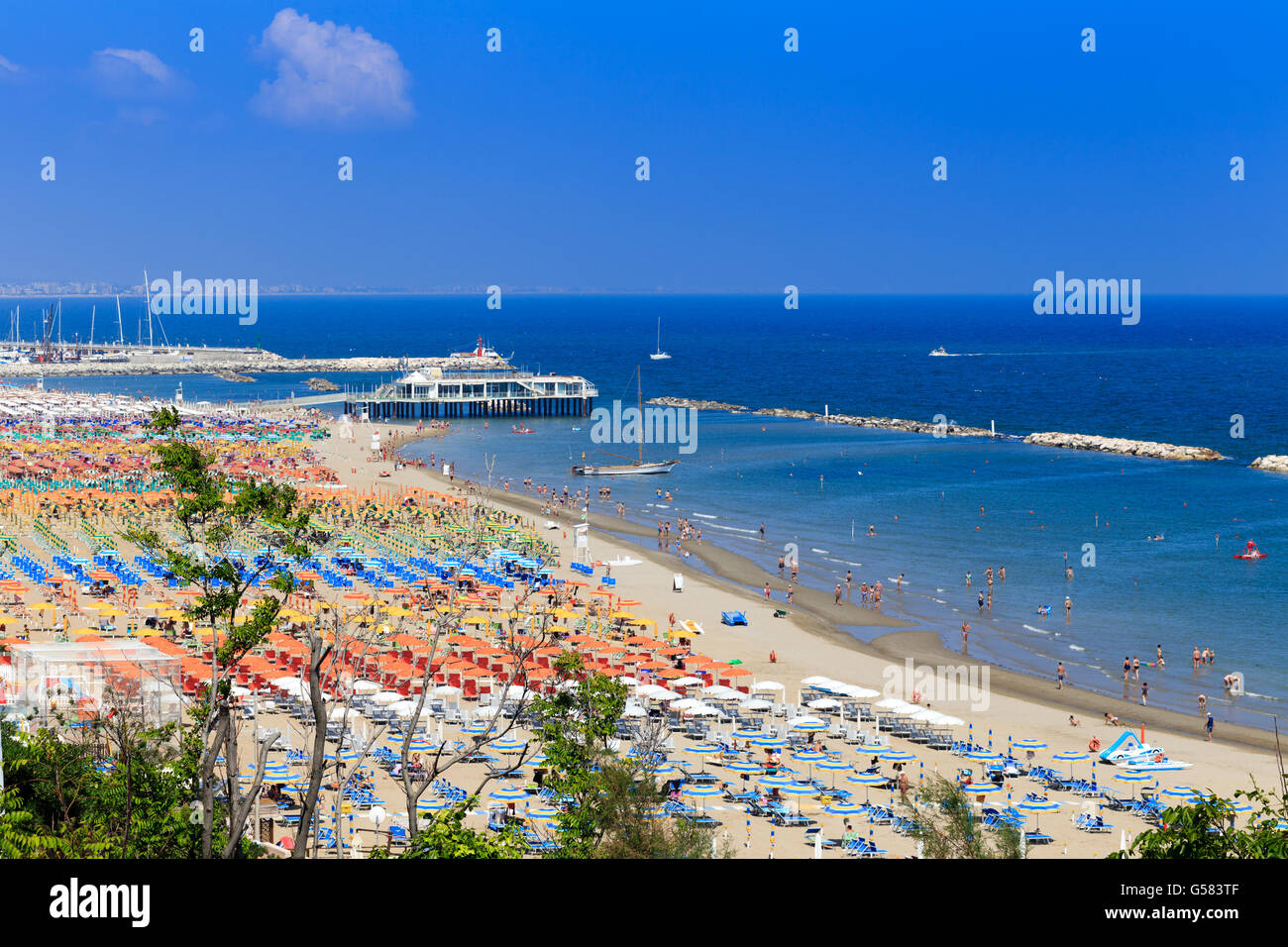 spectacular and colorful view of the beaches of the Marche region in ...