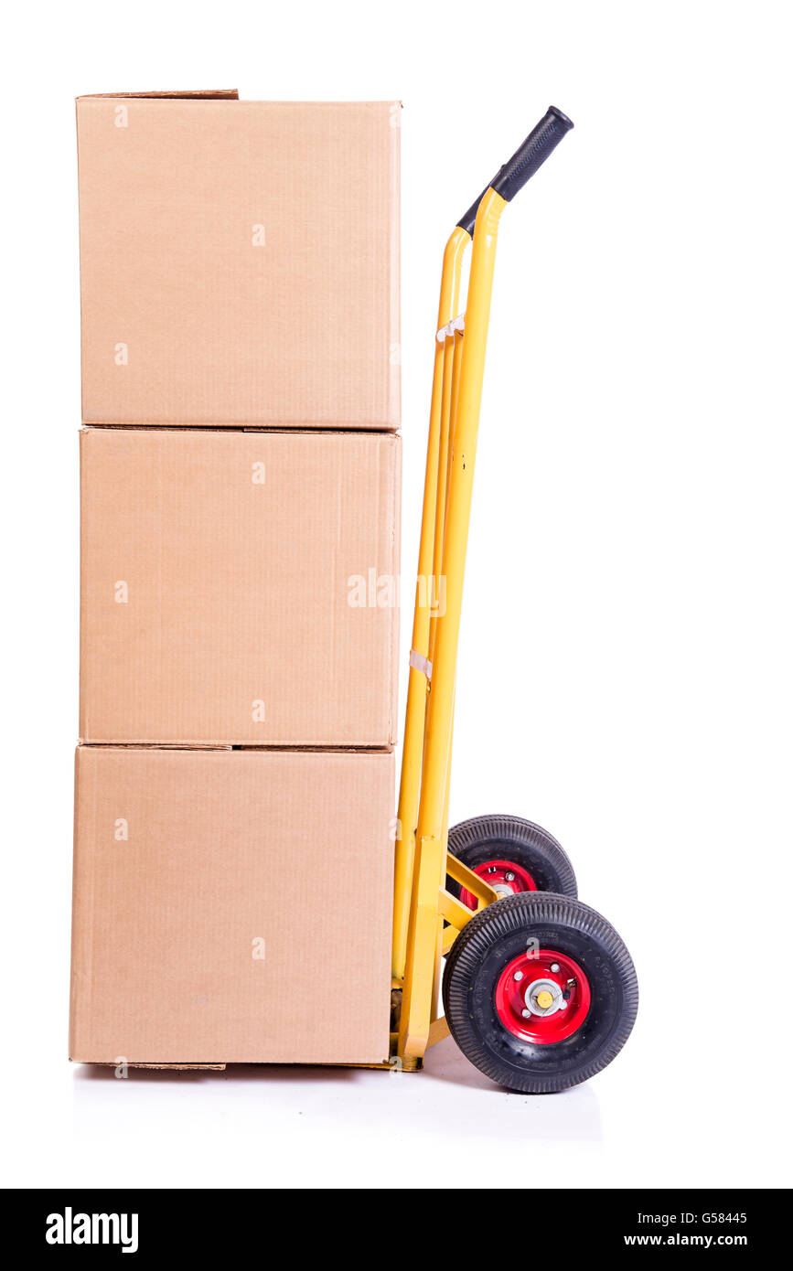 Shipping cart isolated on the white background Stock Photo - Alamy