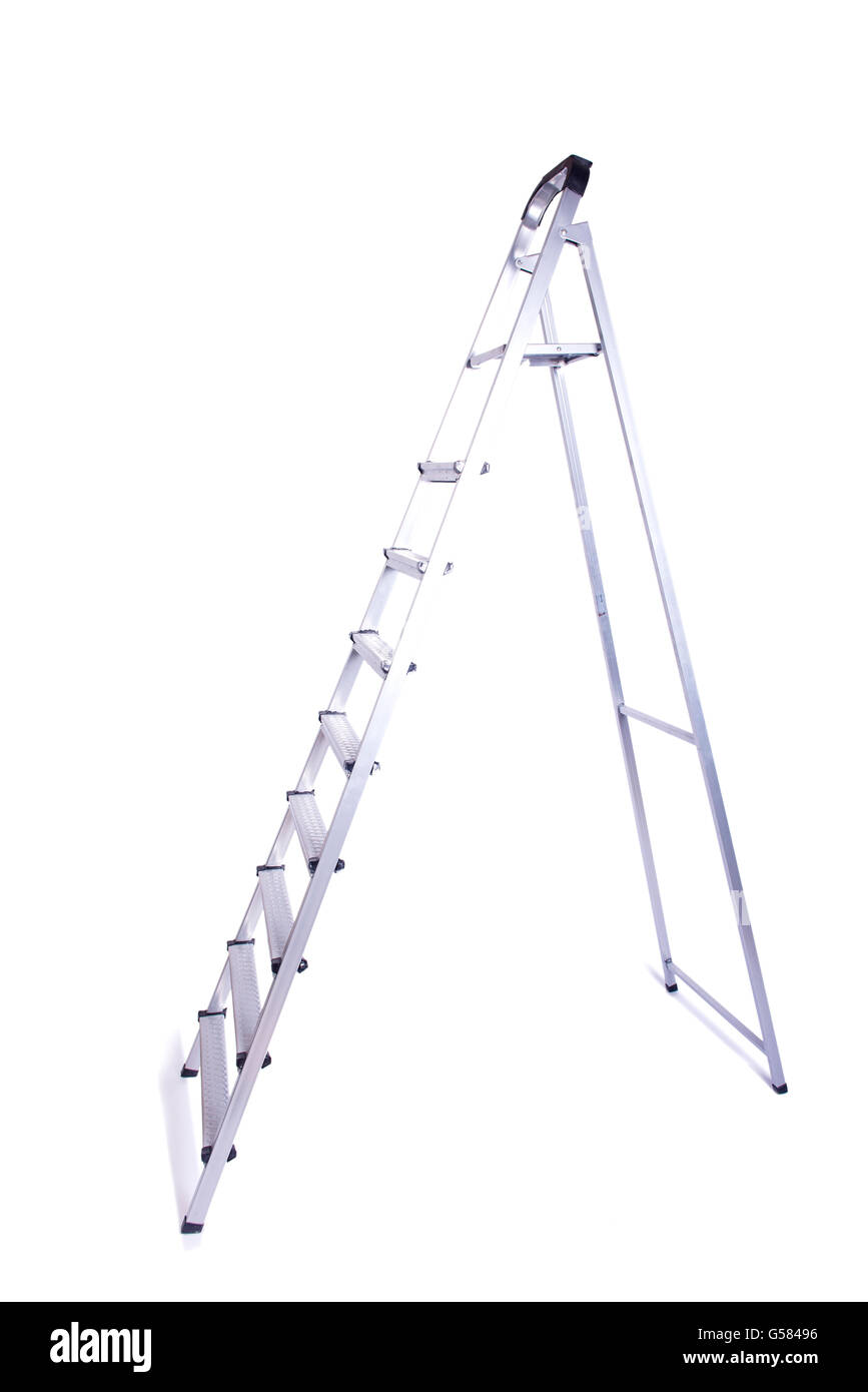 Ladder isolated on the white background Stock Photo - Alamy