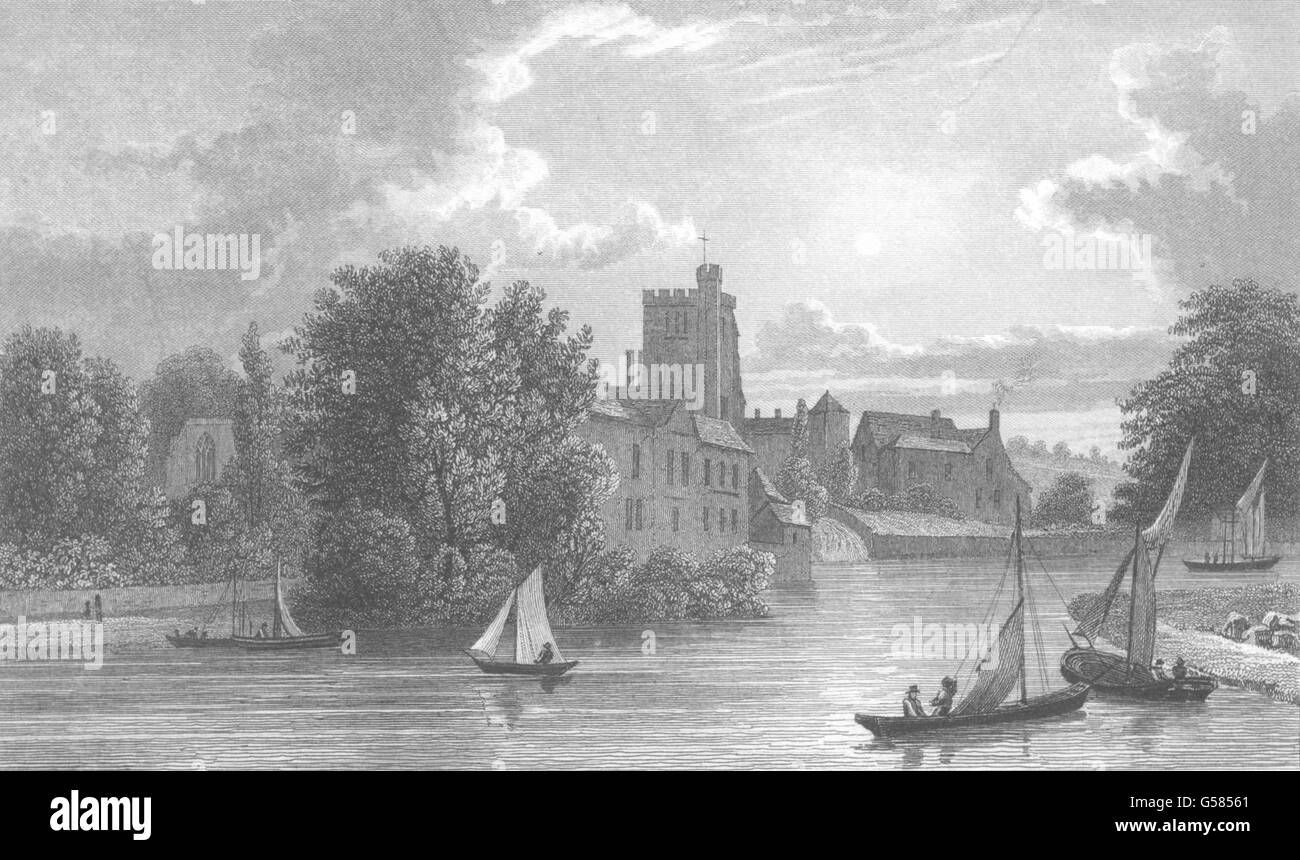 Kent maidstone kent antique print Black and White Stock Photos & Images ...