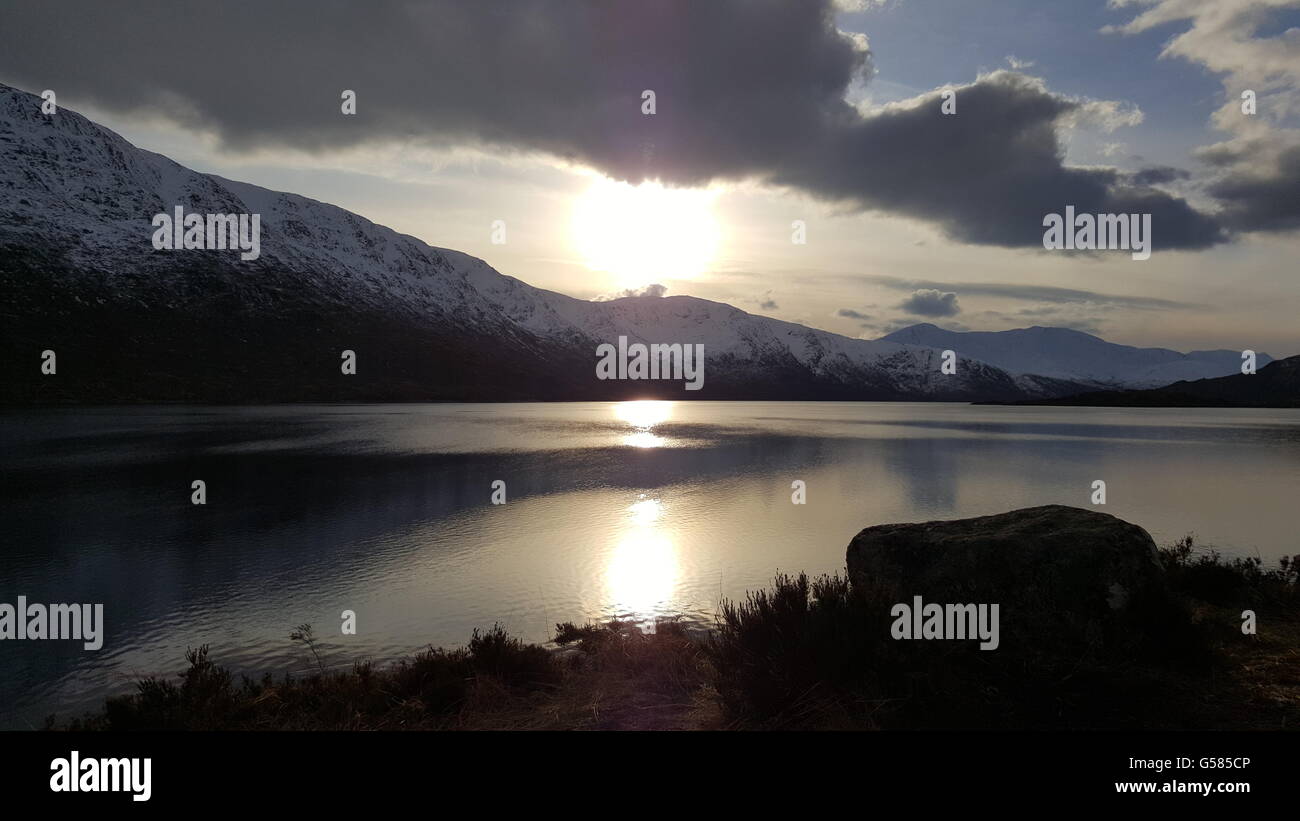 Loch Clunie sunset Stock Photo - Alamy