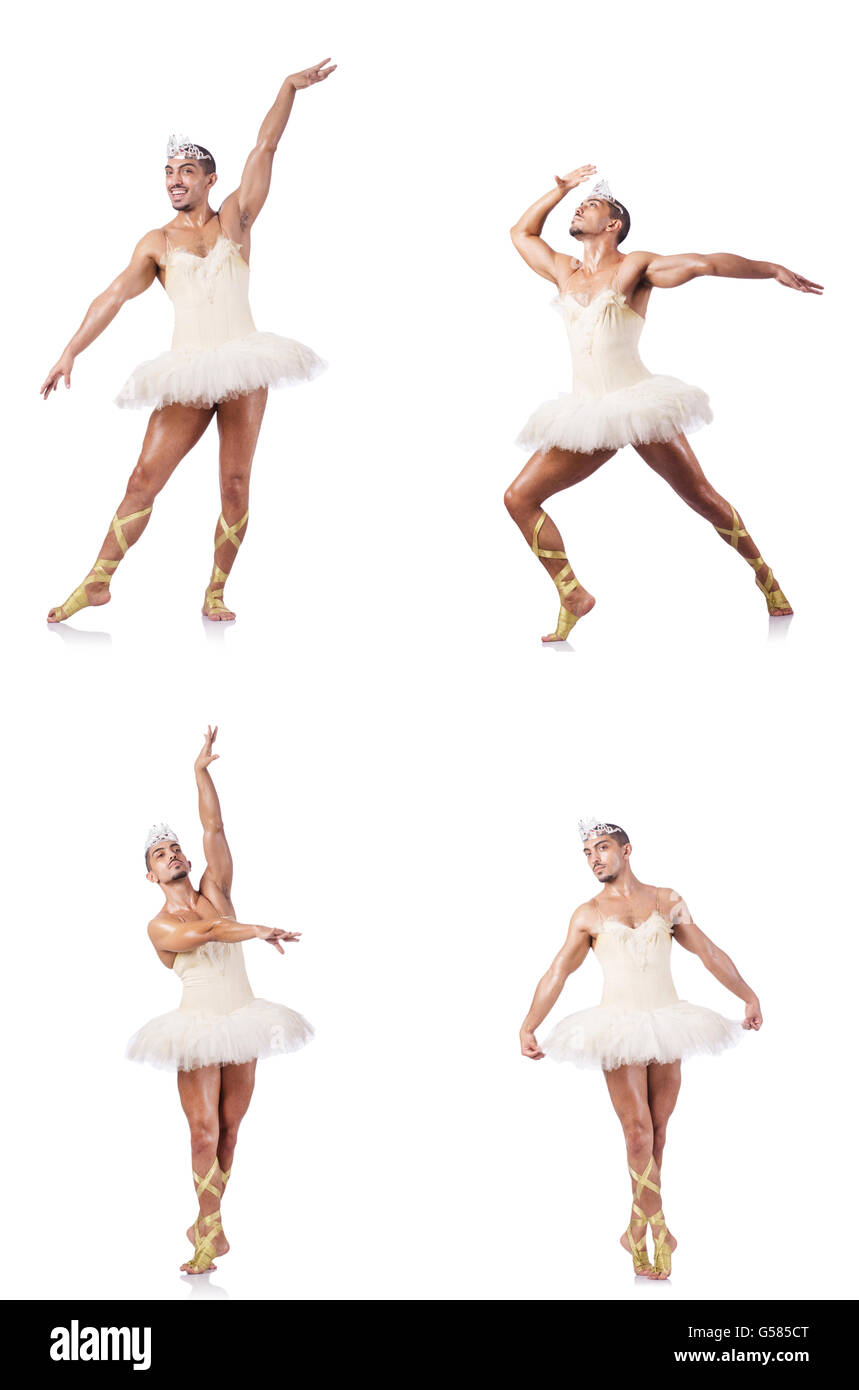 Man in ballet tutu isolated on white Stock Photo - Alamy