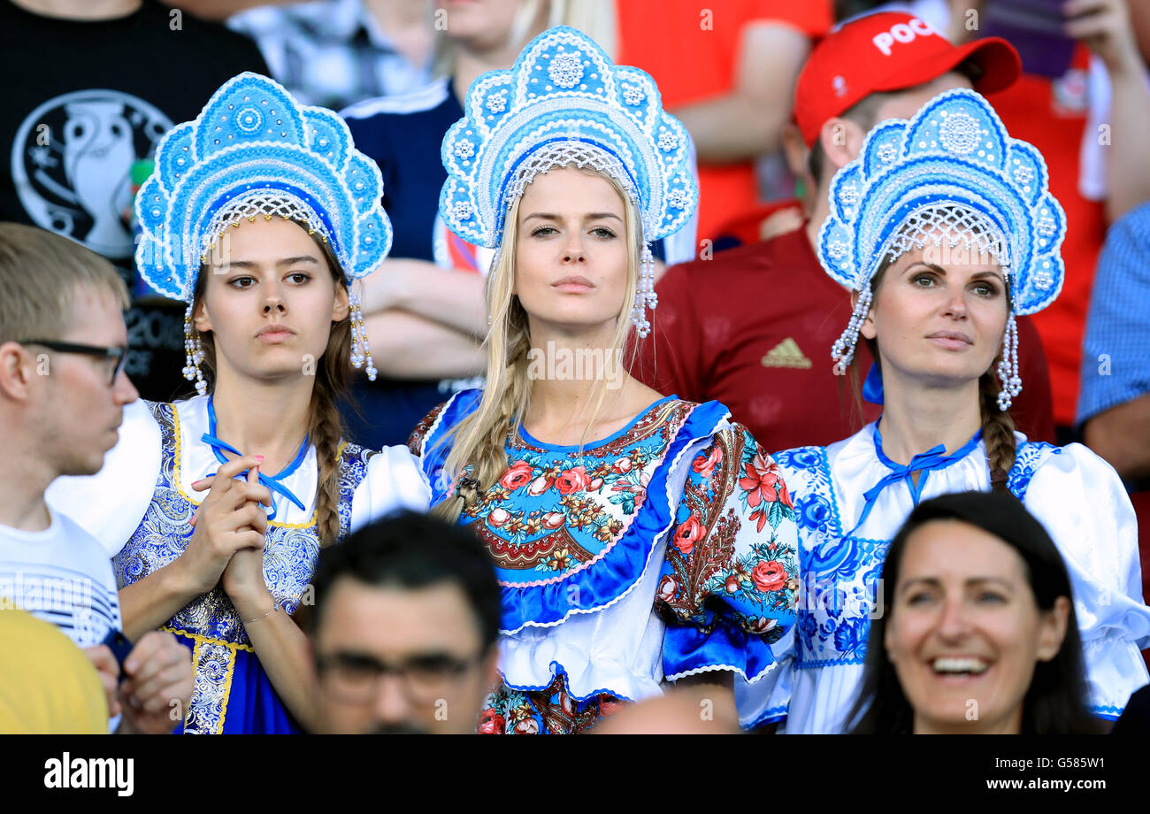 Russia fans in the stands during the UEFA Euro 2016, Group B match at ...