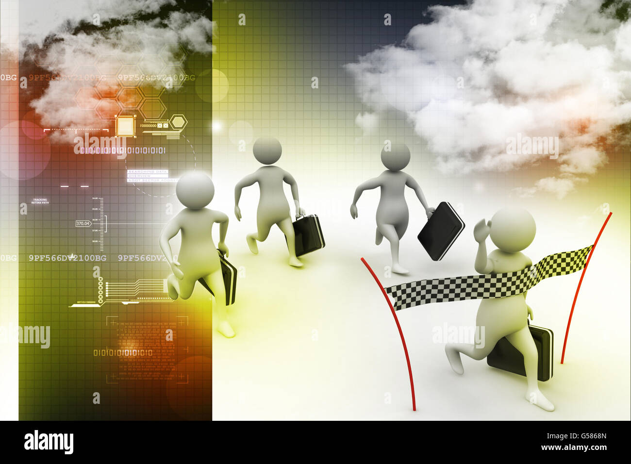 Business man reaching the finishing line Stock Photo - Alamy