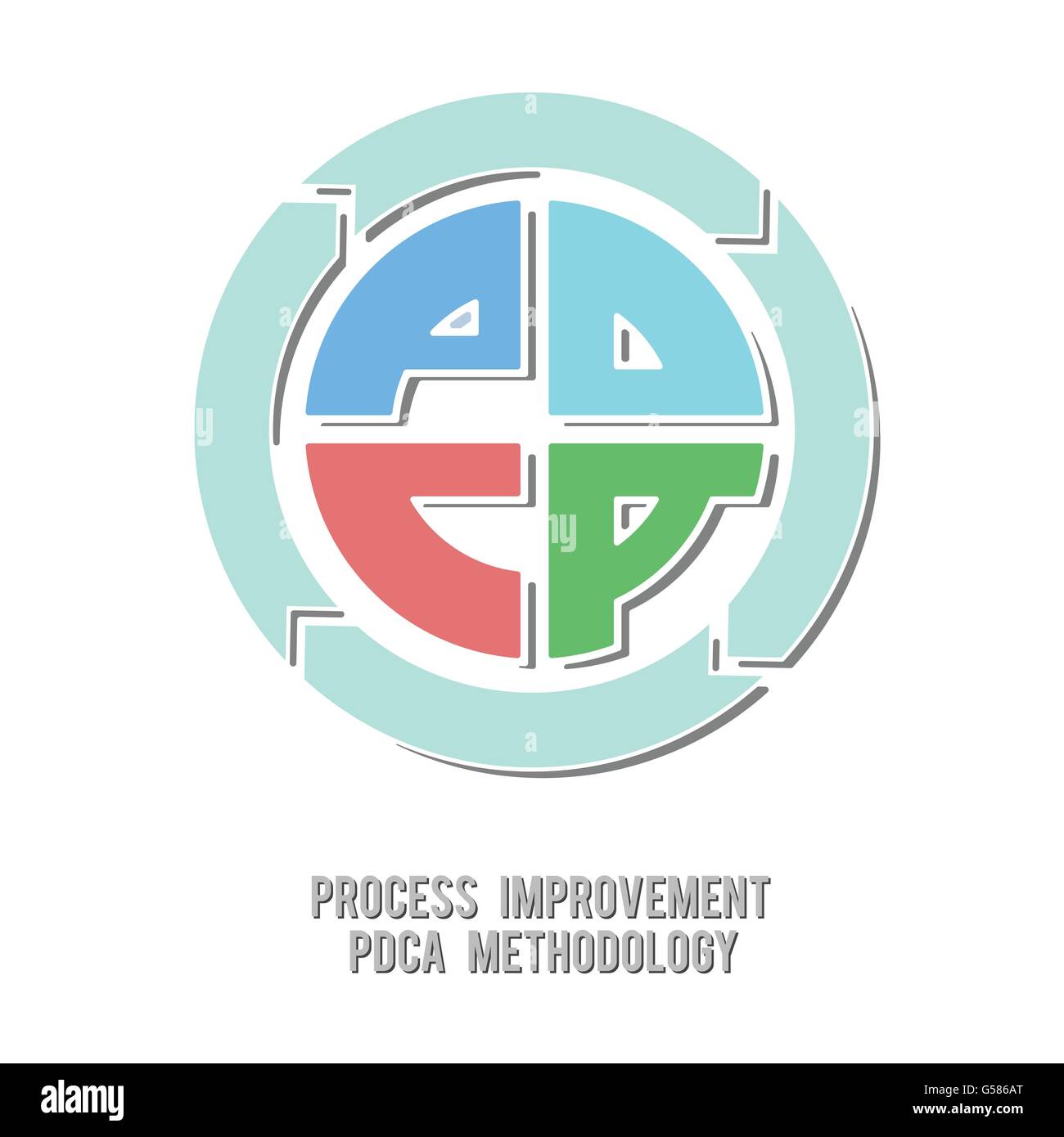 process improvement tool pdca cycle methodology vector design isolated ...