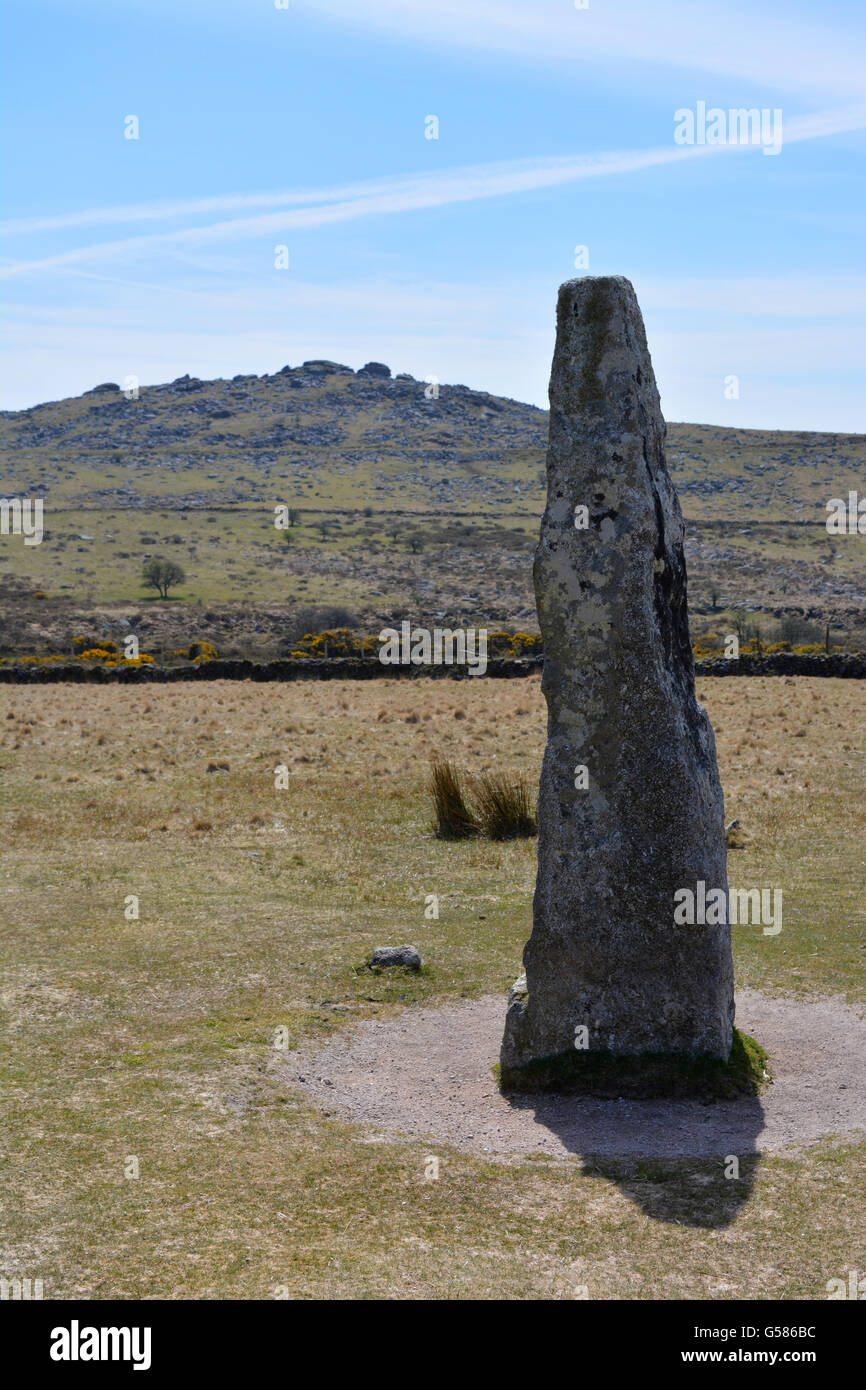 Merrivale Standing Stone, or menhir, Merrivale Settlement Site ...