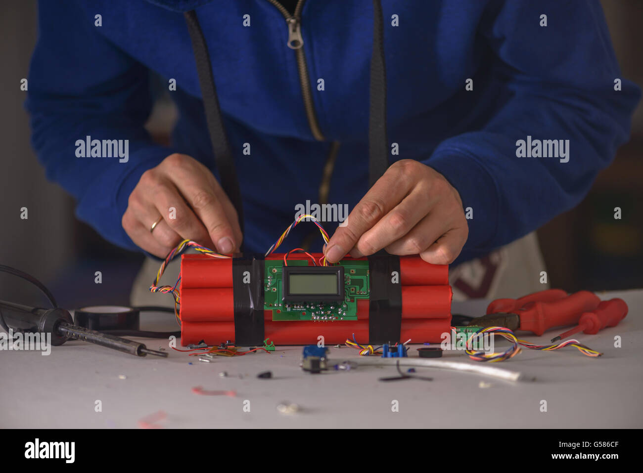 making bomb with digital timer Stock Photo - Alamy